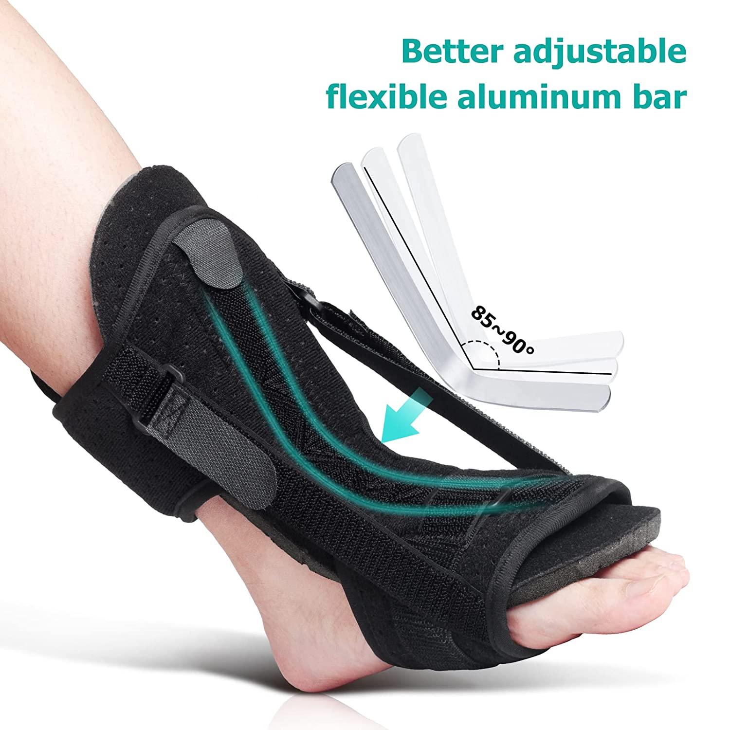 Plantar Fasciitis Night Splint 2 Pack - Adjustable Dorsal Brace for ...