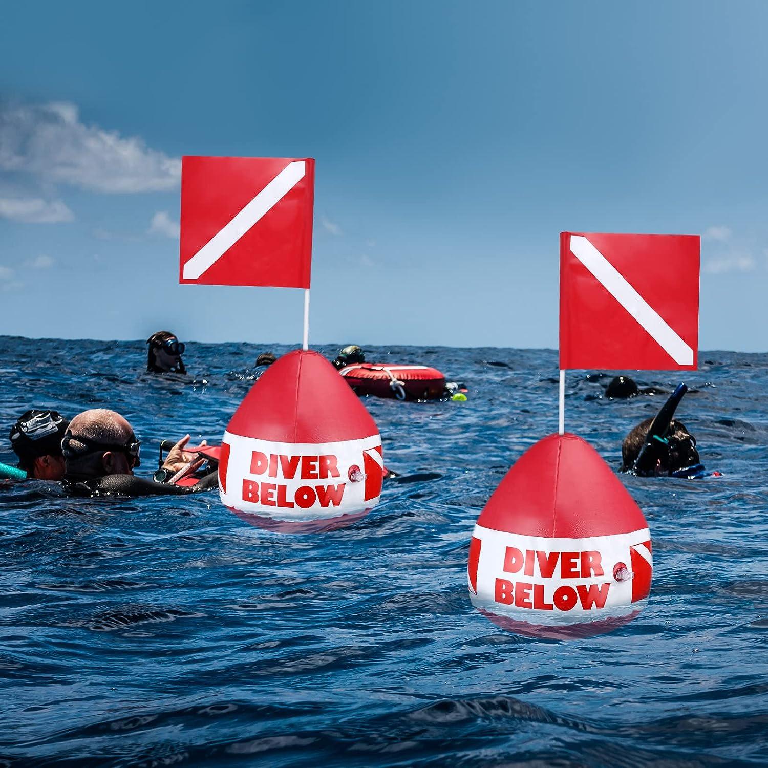 Maitys Heavy Duty PVC Dive Flag Float Set with Lanyard - Ideal for ...