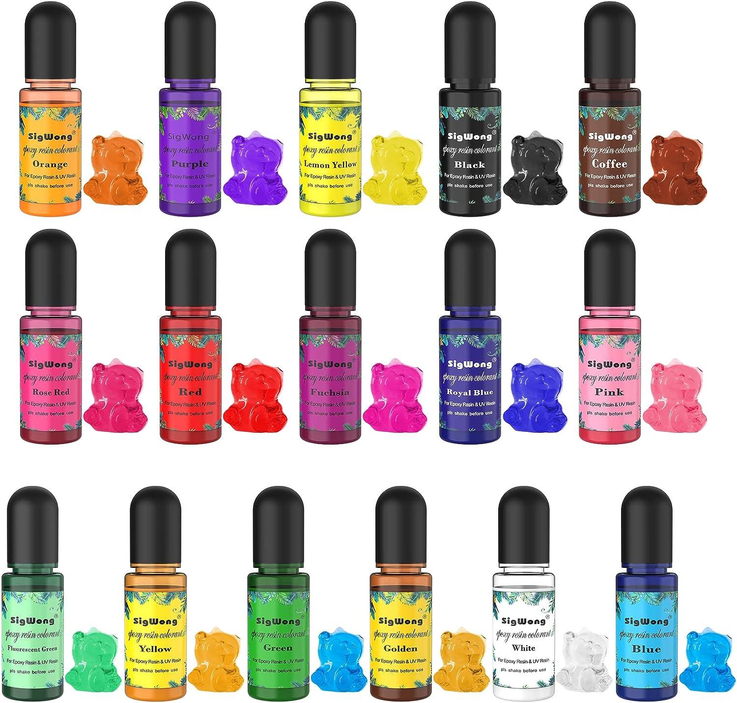 16 Color Liquid Translucent Epoxy Resin Pigment Set - Highly ...