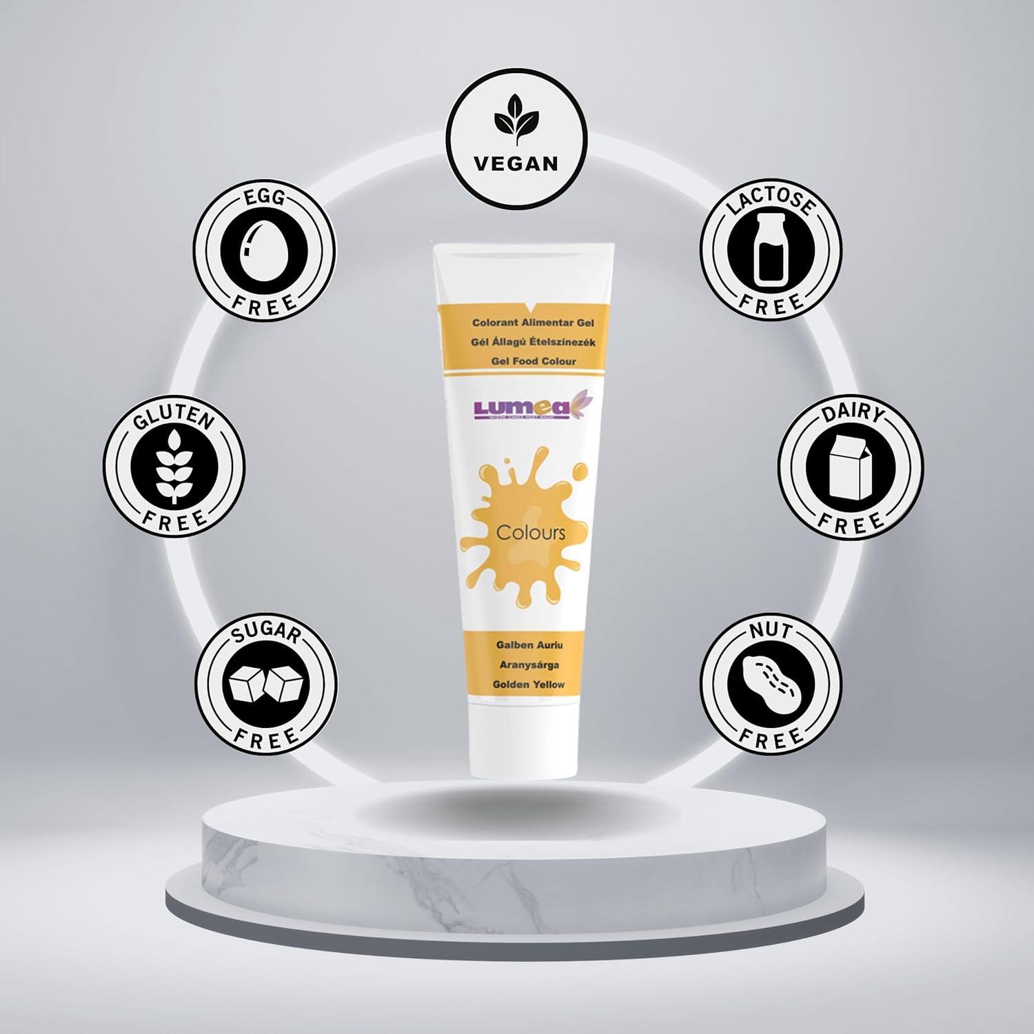 Golden Yellow Food Coloring Gel - 30g Tube for Fondant & Marzipan ...