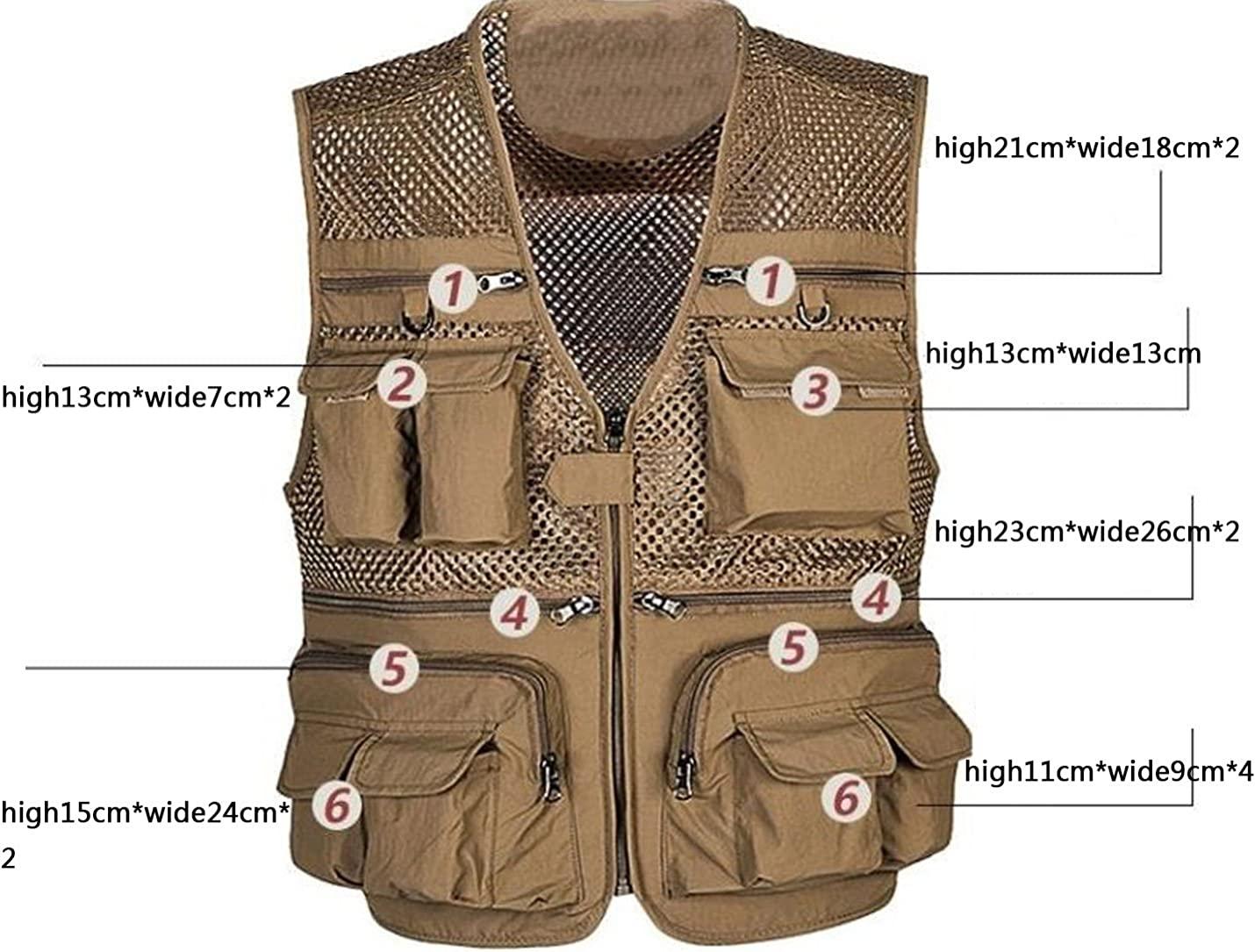 Flygo Men's Summer Outdoor Work Safari Fishing Travel Photo Vest ...