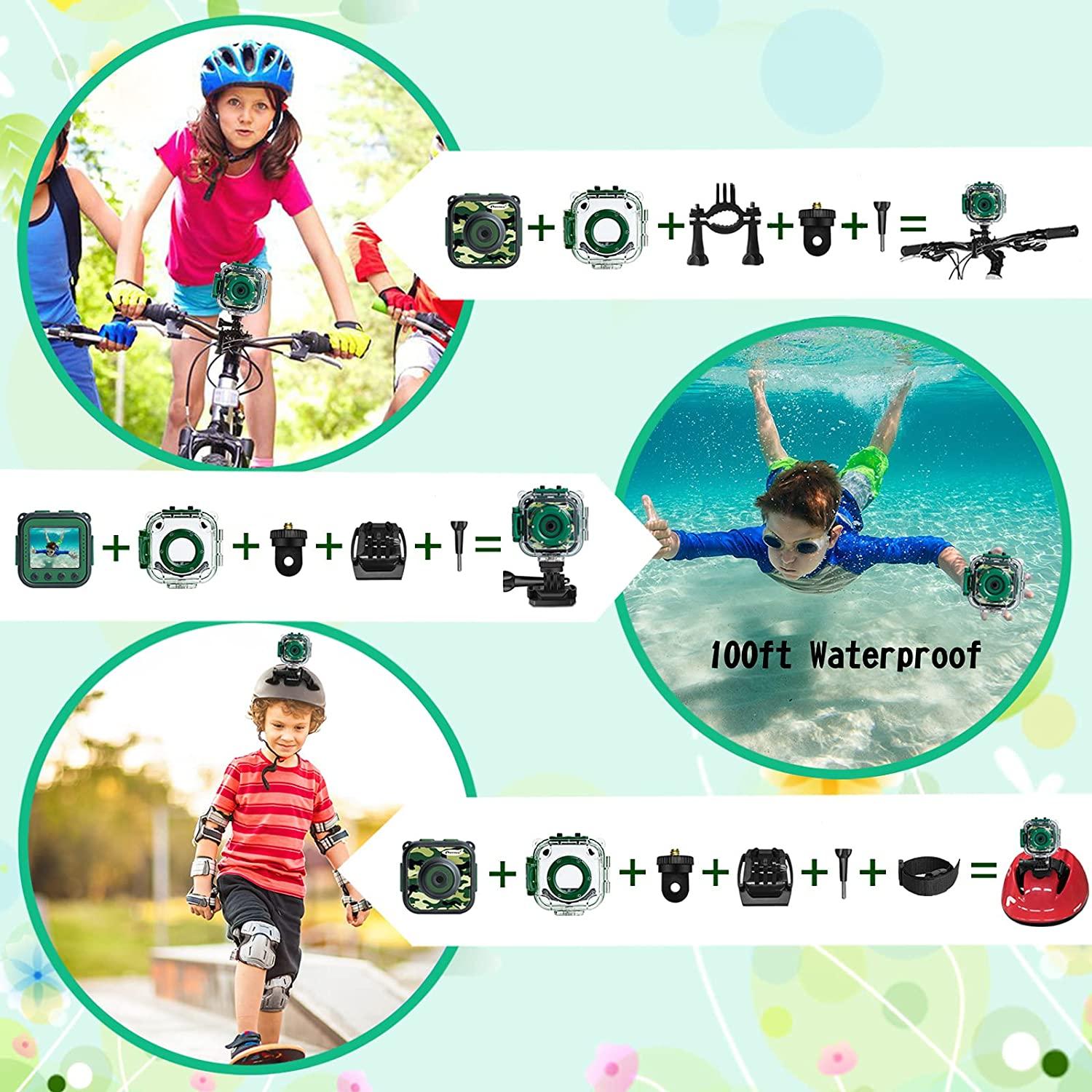 PROGRACE Kids Camera Waterproof Gift Toy - Children Digital Video ...
