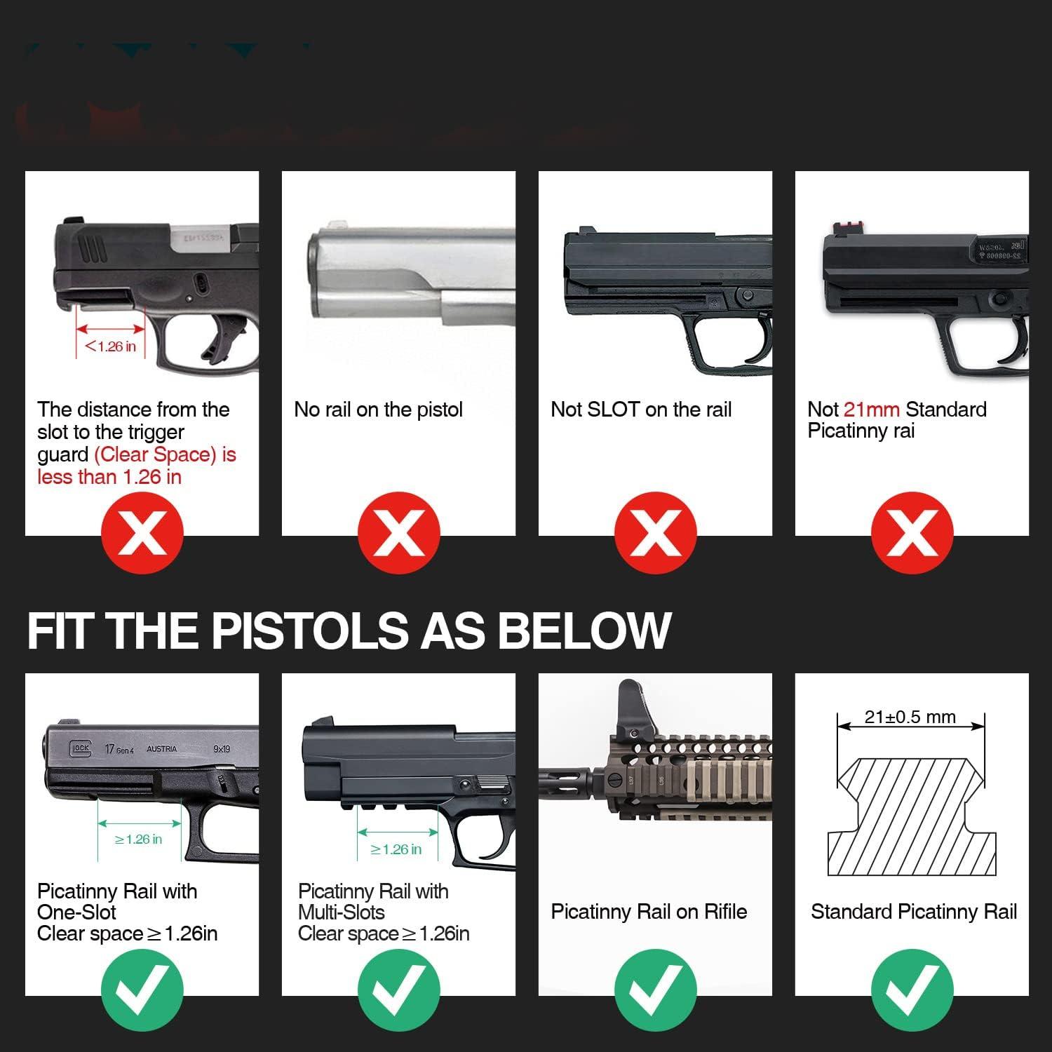 SOLOFISH Magnetic Rechargeable Green Blue Red Beam for Pistol Handgun ...