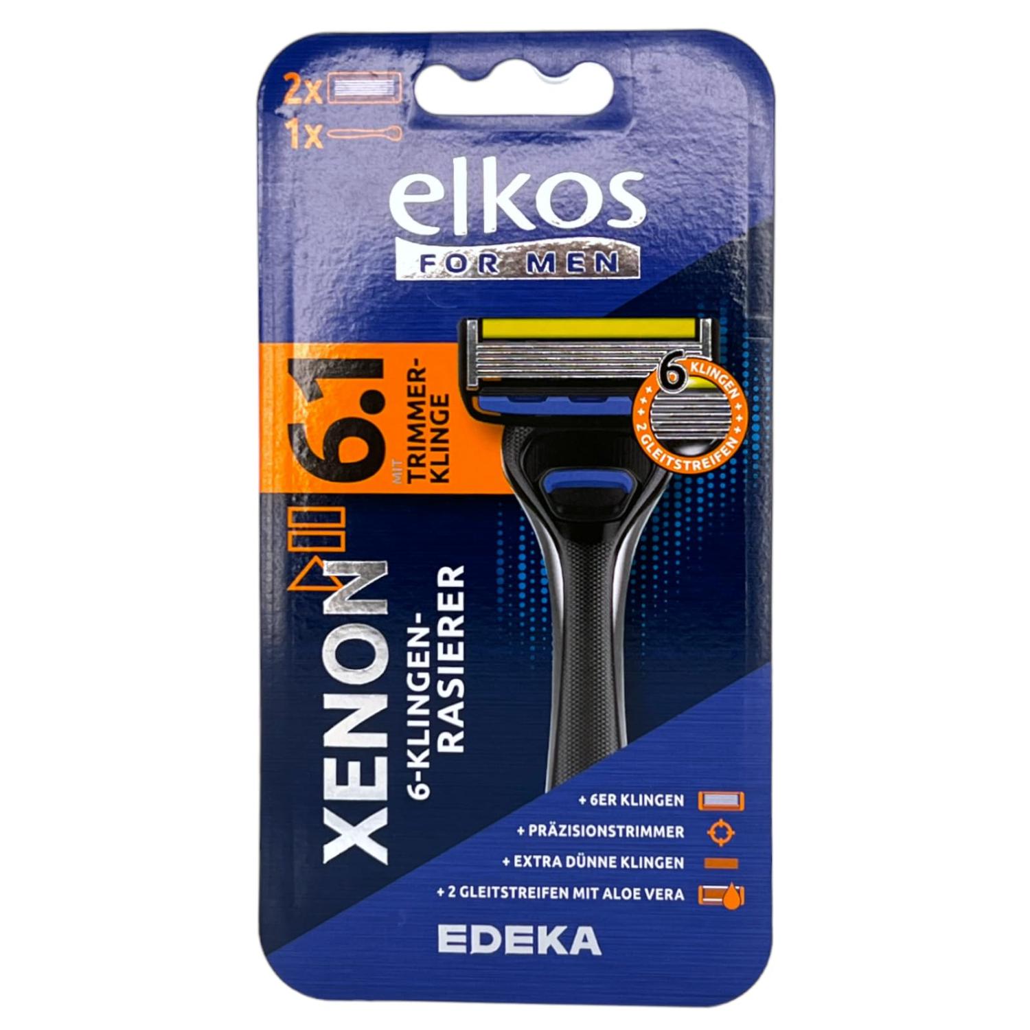 Elkos Xenon 6.1 Razor with Trimmer Blade - 6-Blade Razor + 1 ...