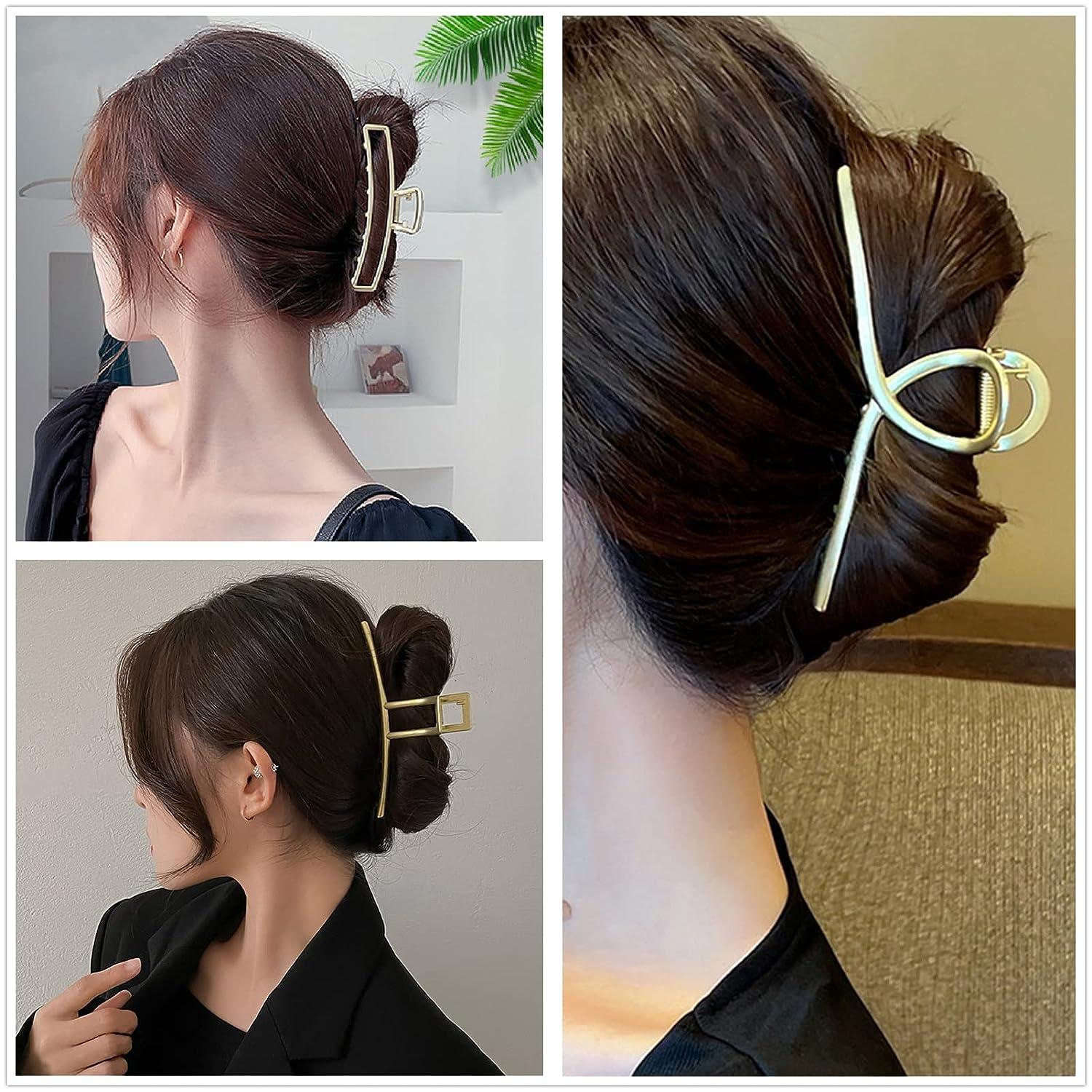 Walk Diary 3 Pcs Metal Claw Clip Set for Thick Hair - Gold Hair ...