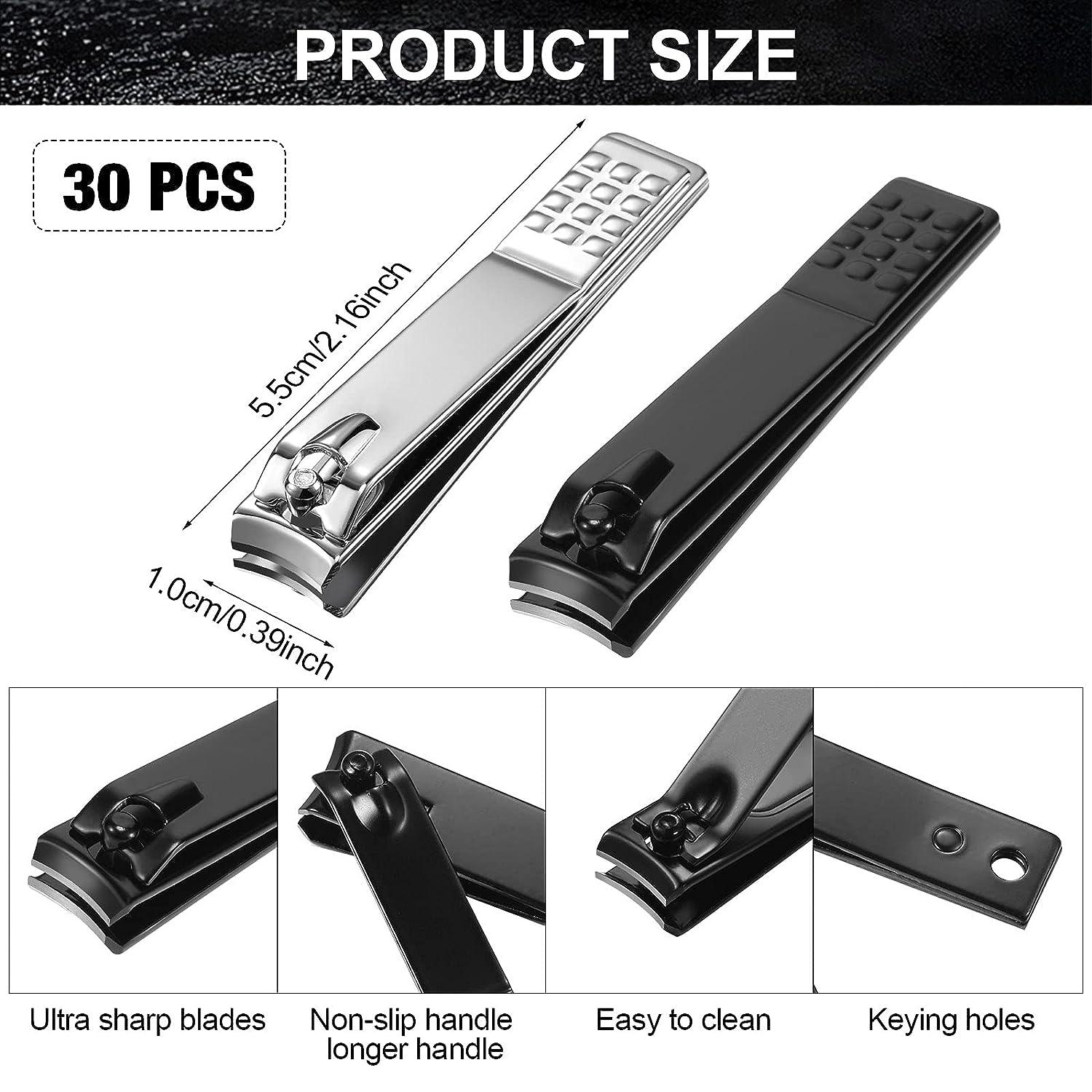 50 Piece Stainless Steel Nail Clipper Set for Women Men - Black and ...