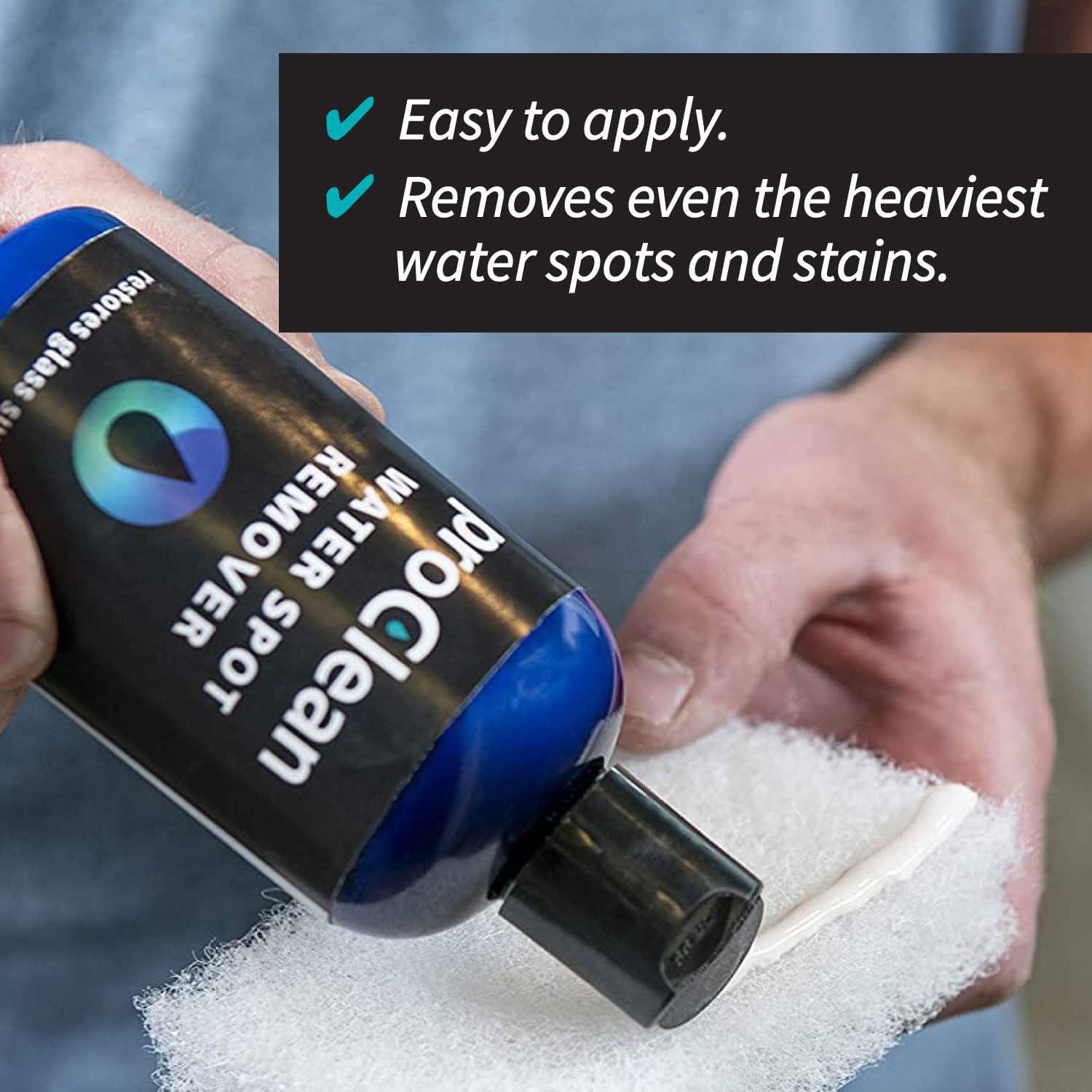 GlasWeld ProClean Hard Water Spot Remover Kit for Water Spots on Glass Metal & More - Includes ...