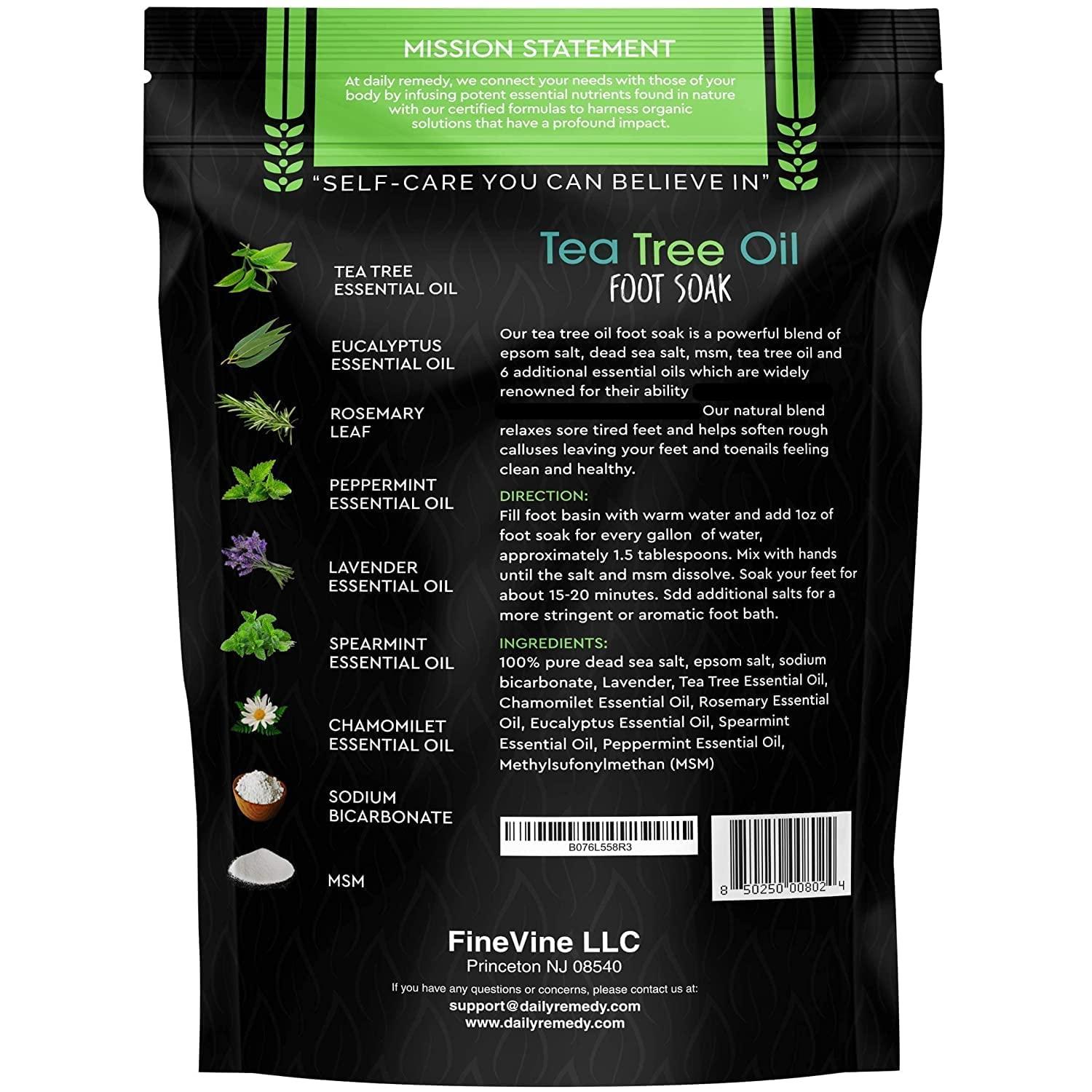 Tea Tree Oil Foot Soak with Epsom Salt - Made in USA | For Toenail ...