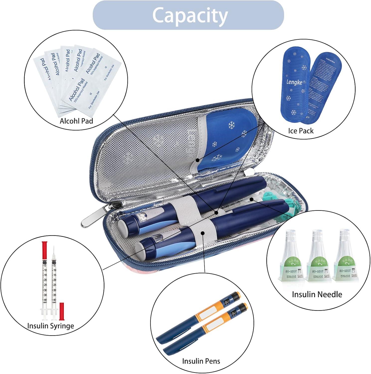 Bomkee Insulin Pen Bag Cooling Medication Bag for Diabetes with 2 ...