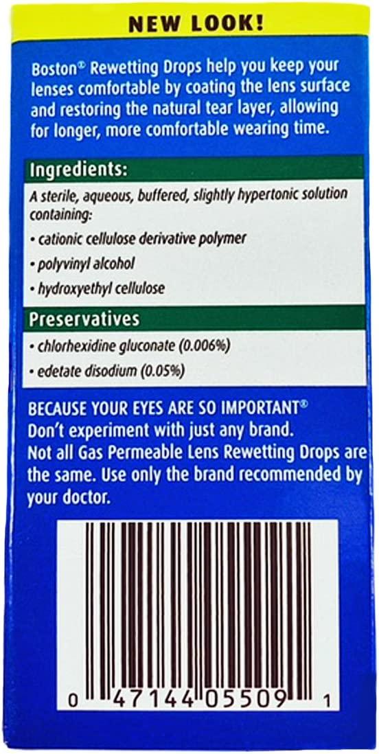 Bausch & Lomb Boston Rewetting Drops 10 mL (Pack of 2) - 0.33 Fl Oz x 2 ...