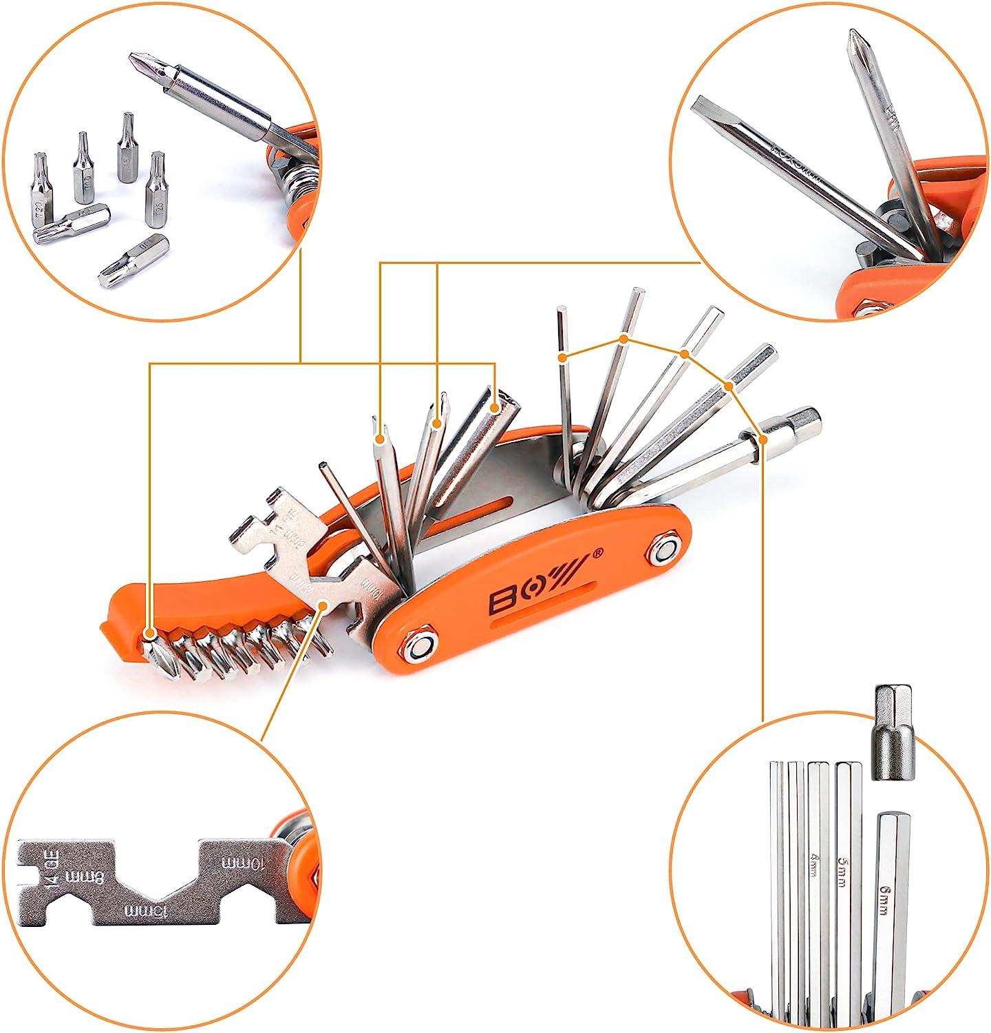 MatyKit Bicycle Tool Kit - 20 in 1 Bike Multitool with Bike Bone Wrench ...