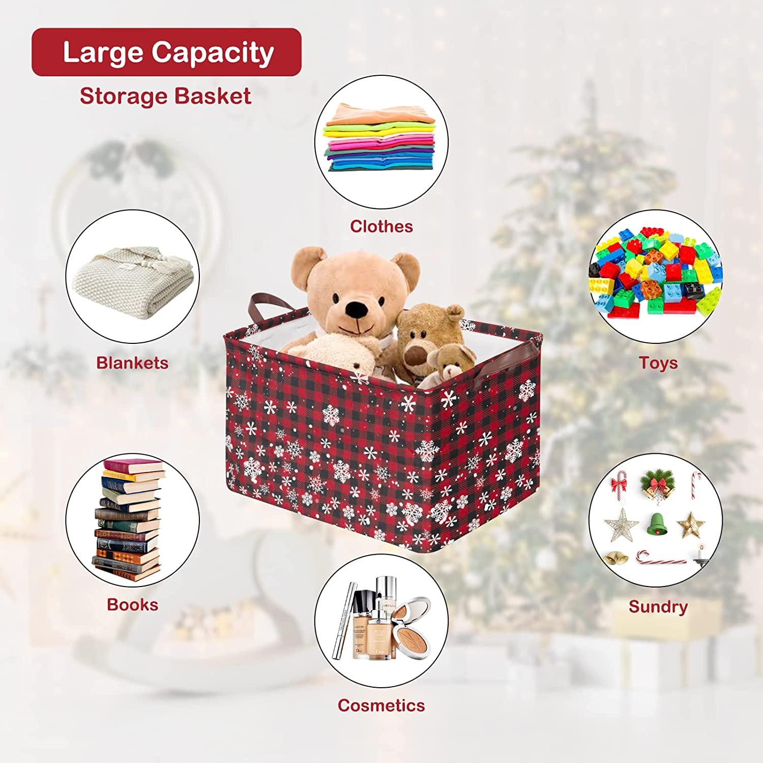 Christmas Snow Buffalo Storage Bin Basket - Collapsible Waterproof ...