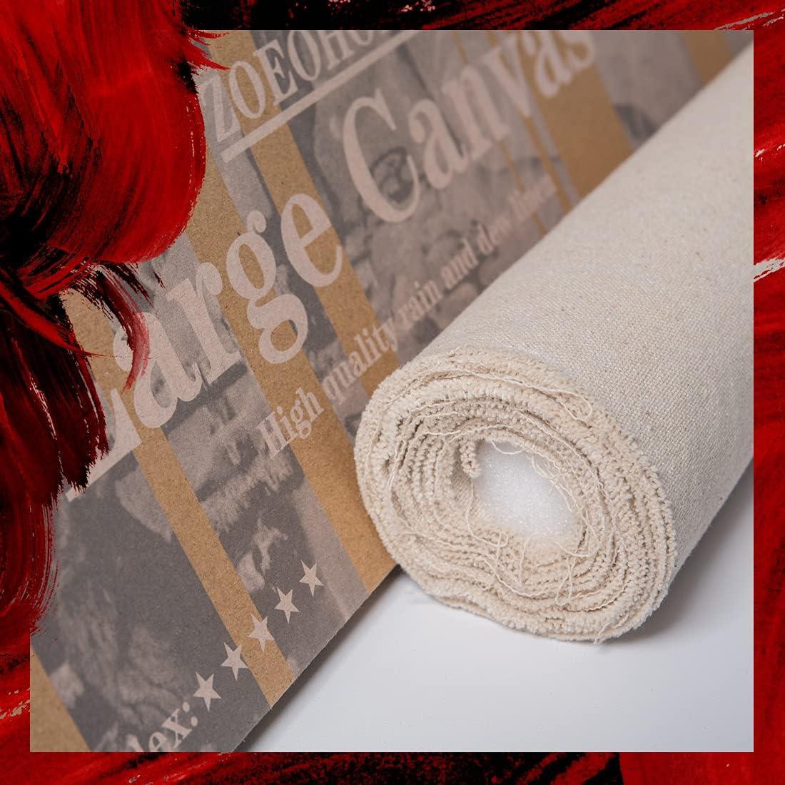 Premium Linen Canvas Roll 22x118 Inch for Acrylic Oils Painting ...