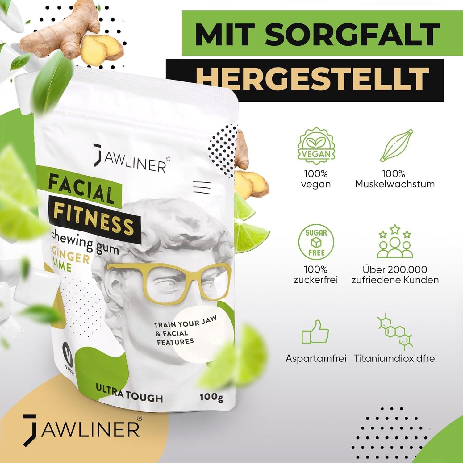 Jawliner Fitness Kaugummi - Hard Chewing Gum for Jawline & Mewing ...