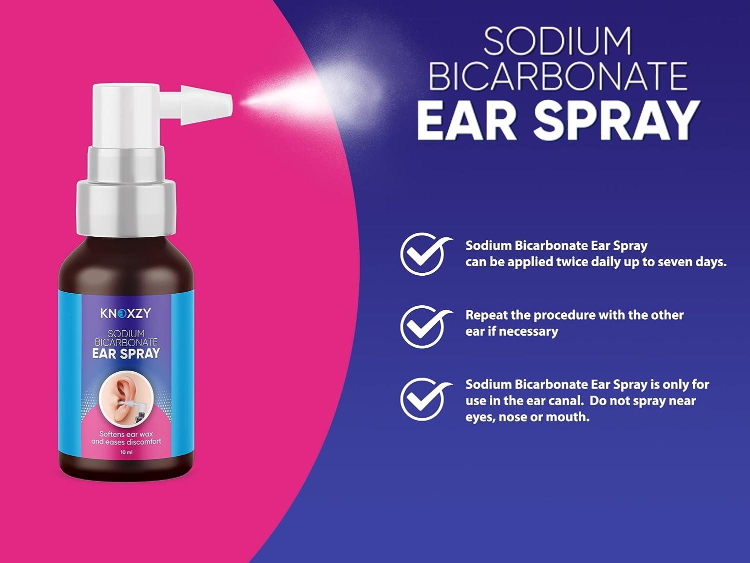 Knoxzy Sodium Bicarbonate Ear Spray - Ear Wax Remover for Clogged Ear ...