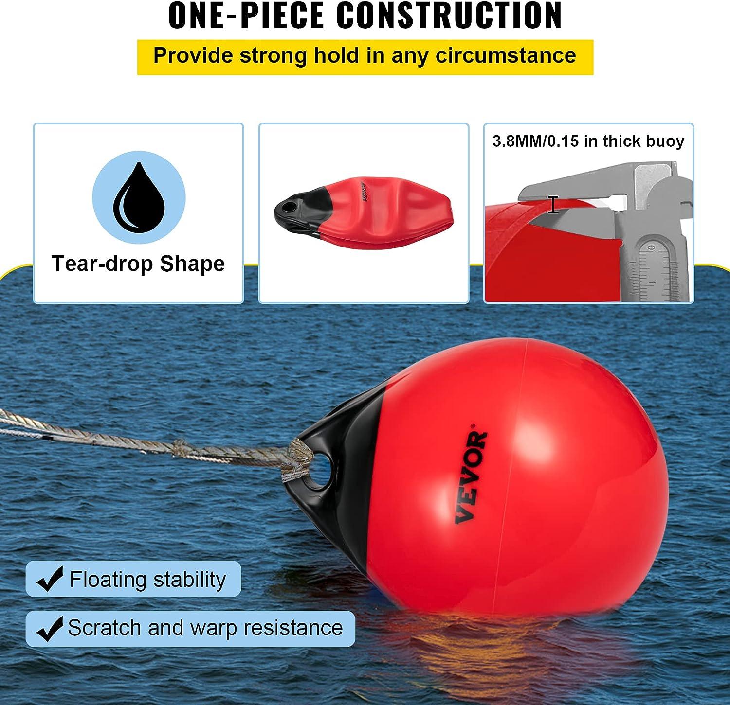 VEVOR 15 Inflatable Heavy-Duty Marine Grade PVC Boat Buoy Ball - Red ...