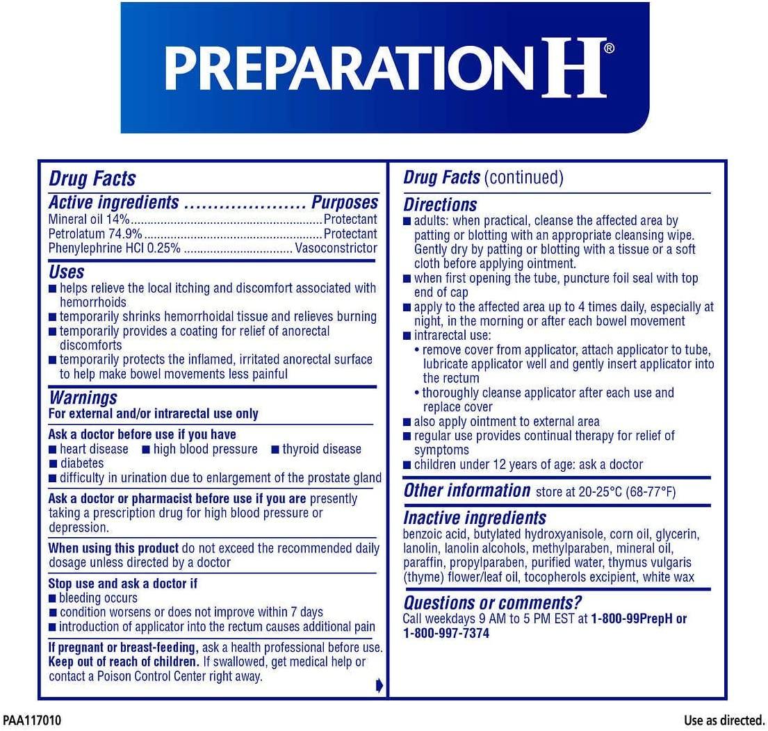 Preparation H 2oz Hemorrhoidal Ointment - Pack of 2 | Buy Now with ...