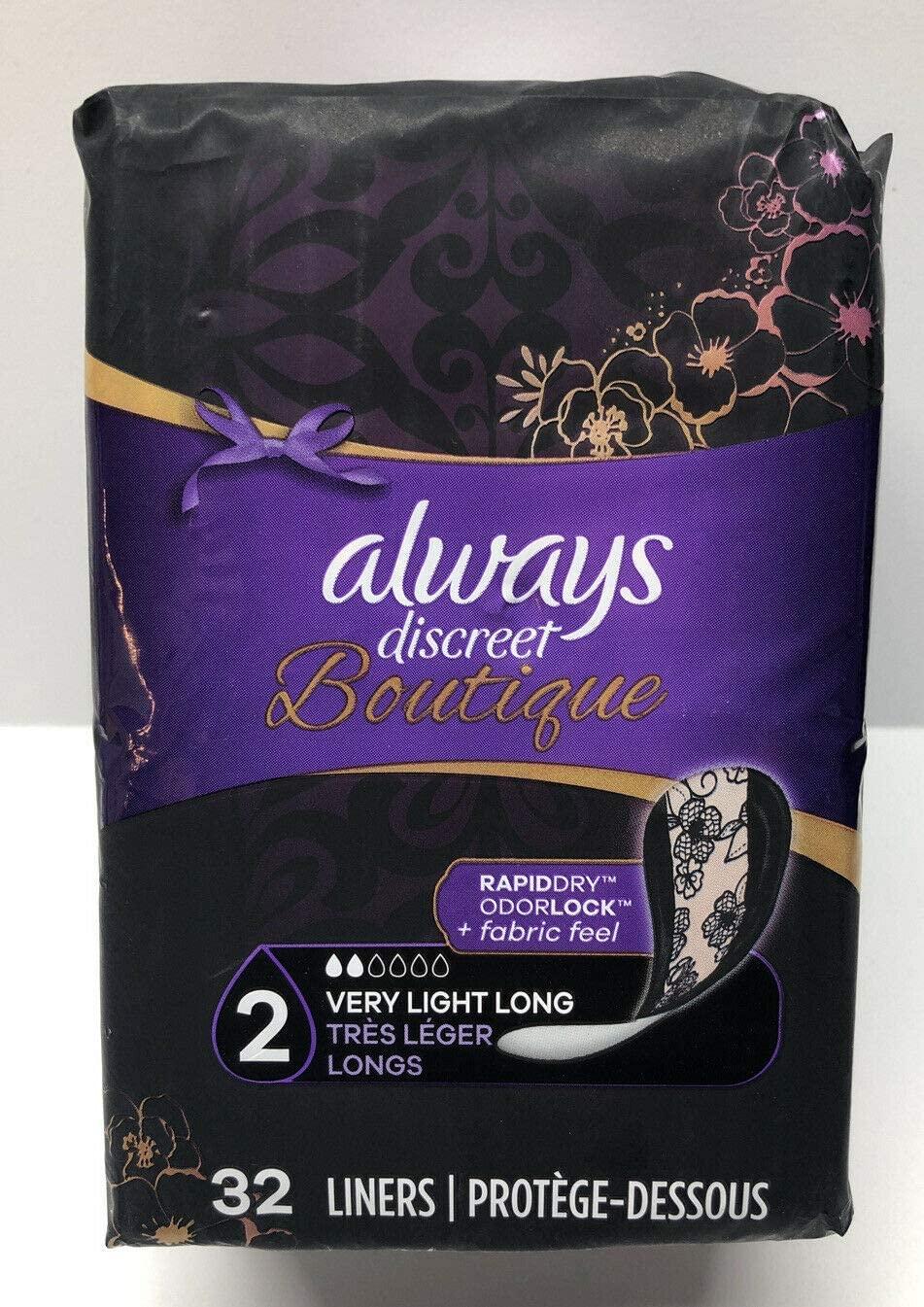 Always Discreet Boutique Incontinence Liners Size 2 Very Light Long ...