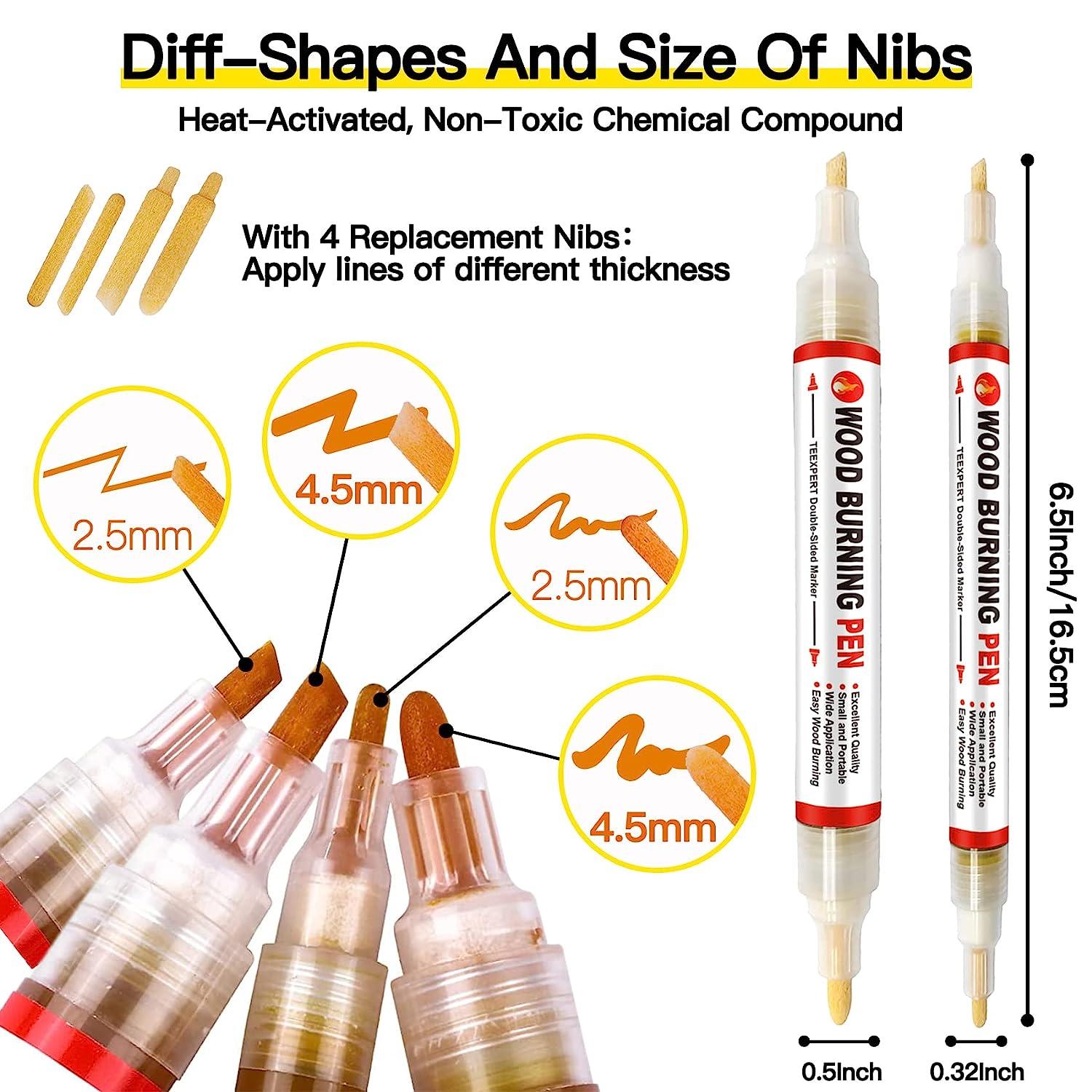 Teexpert Wood Burning Gel Pen Kit - 4OZ Paste with Scorch Pens & Tips ...