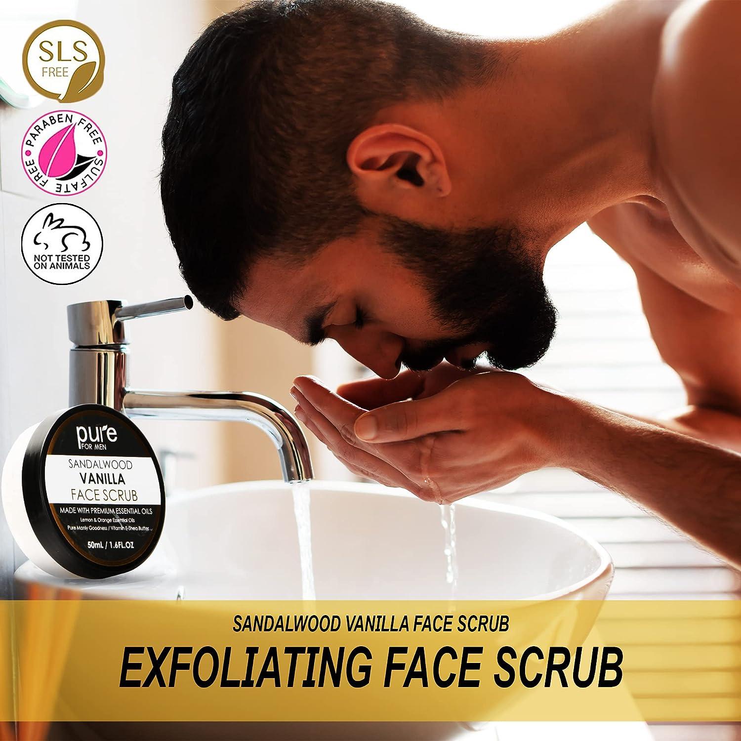 Pure Men's Bath and Body Gift Set - 7 Pc Natural Spa Gift Basket for ...