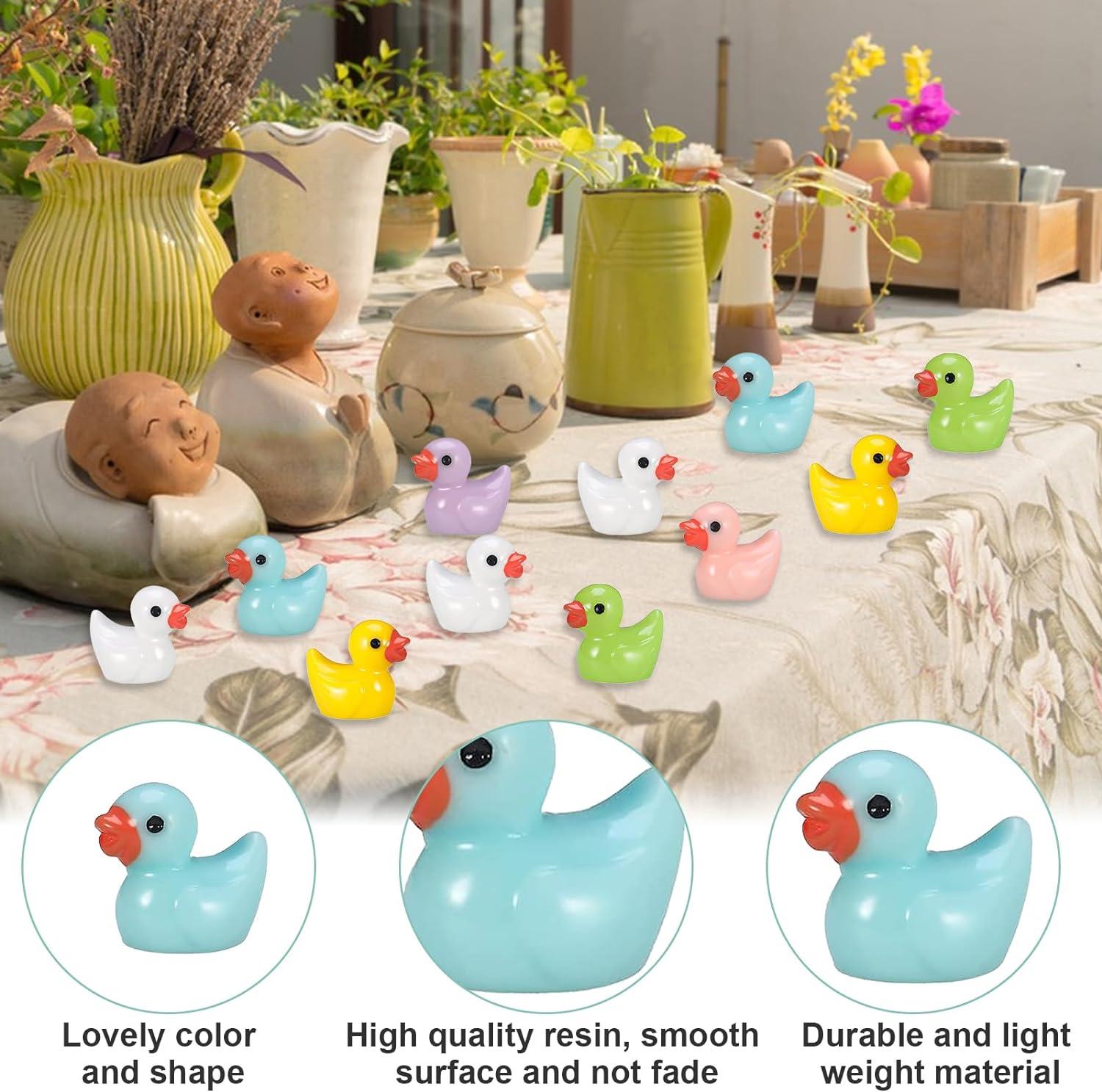 Mini Resin Ducks Set | 120Pcs Realistic Tiny Cute Ducks in 6 Colors | Miniature Bath Time Toys ...