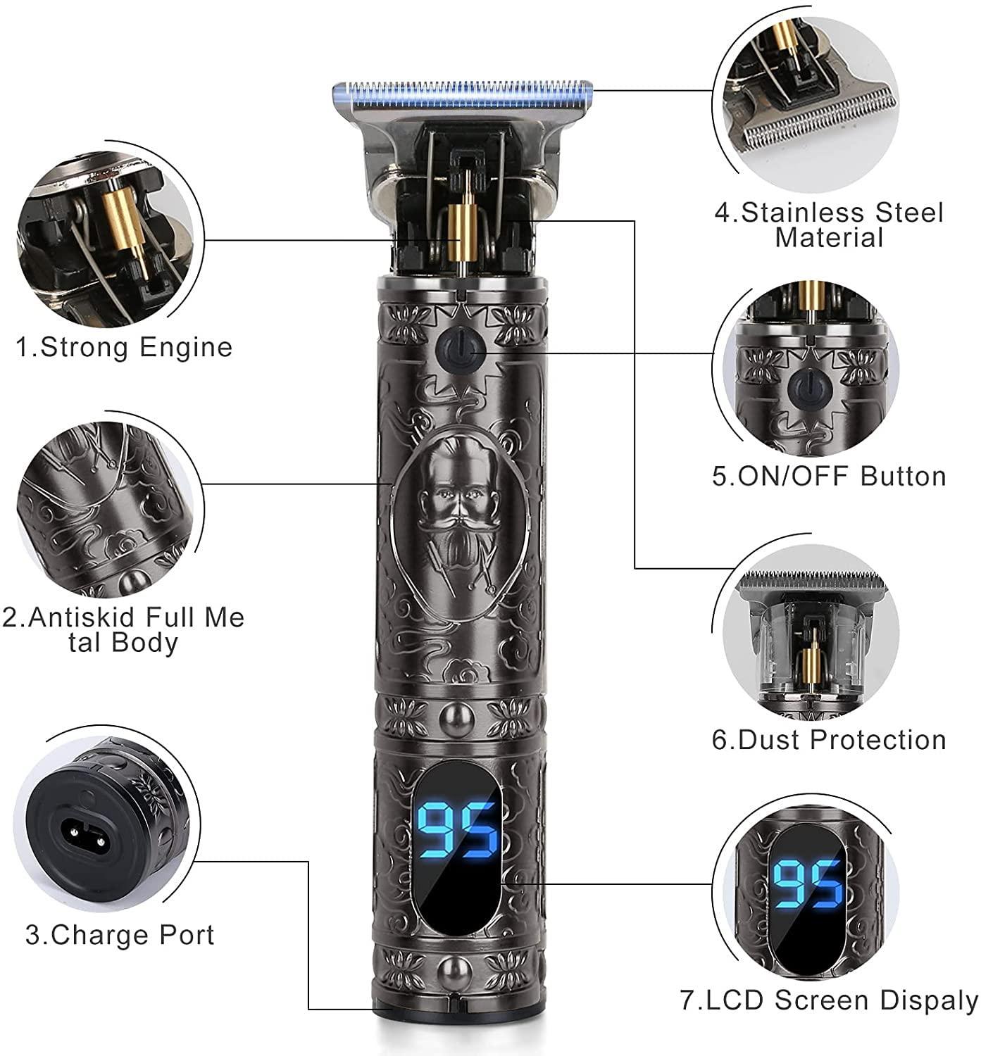 Professional T Blade Hair Trimmer for Men - Cordless, Zero Gapped, USB ...