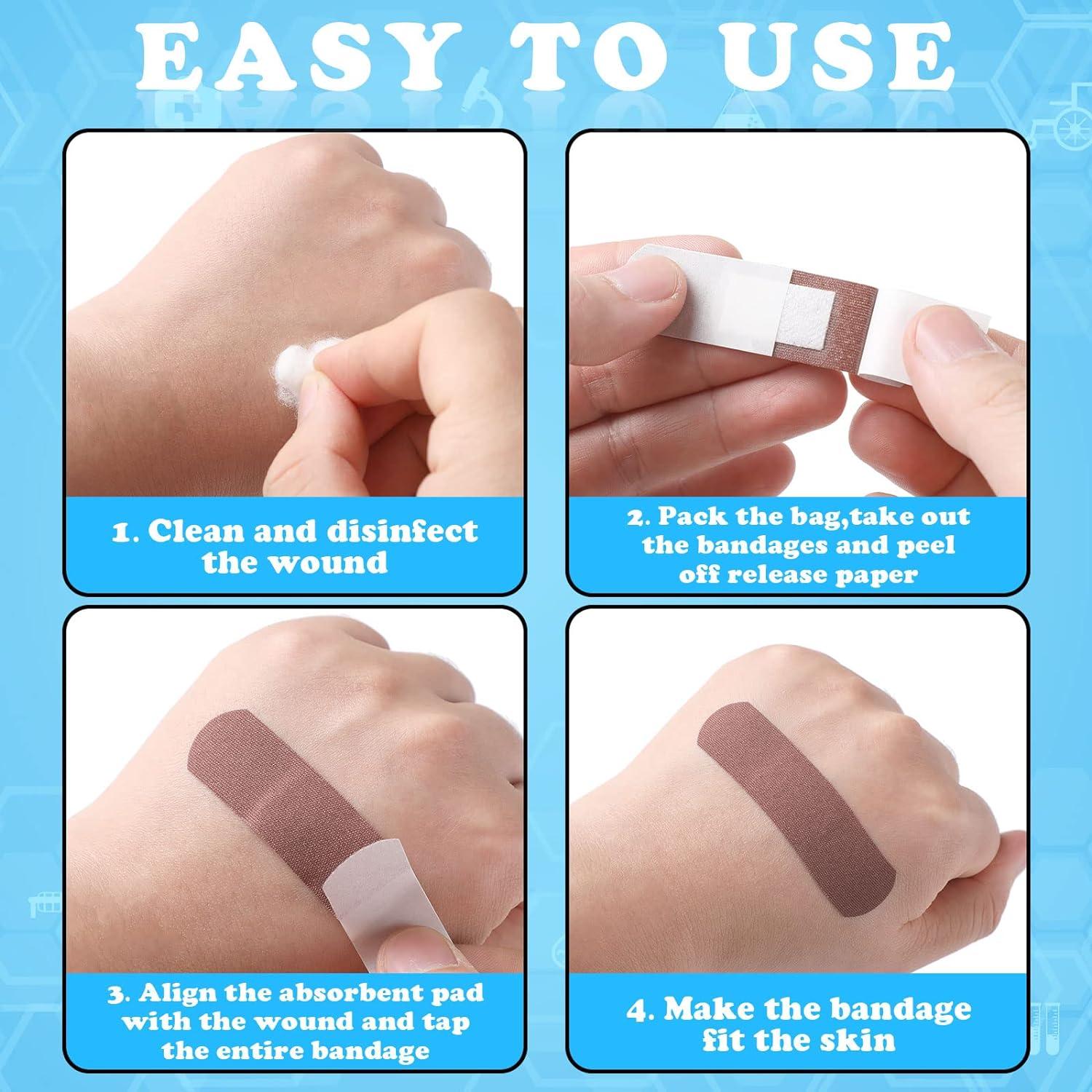 300 Pcs Skin Tone Fabric Bandages - Adhesive Variety Pack for Kids and ...