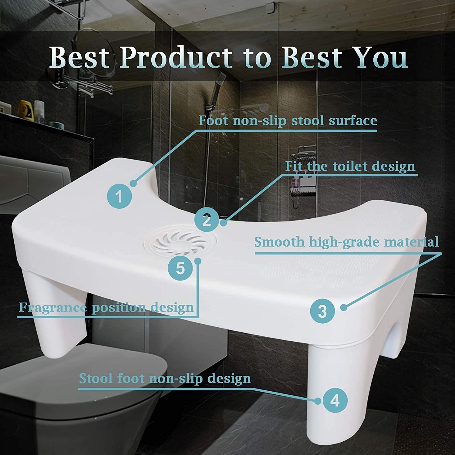 Foldable Toilet Stool for Adults - 7 Height Squat Stool with Fragrance ...