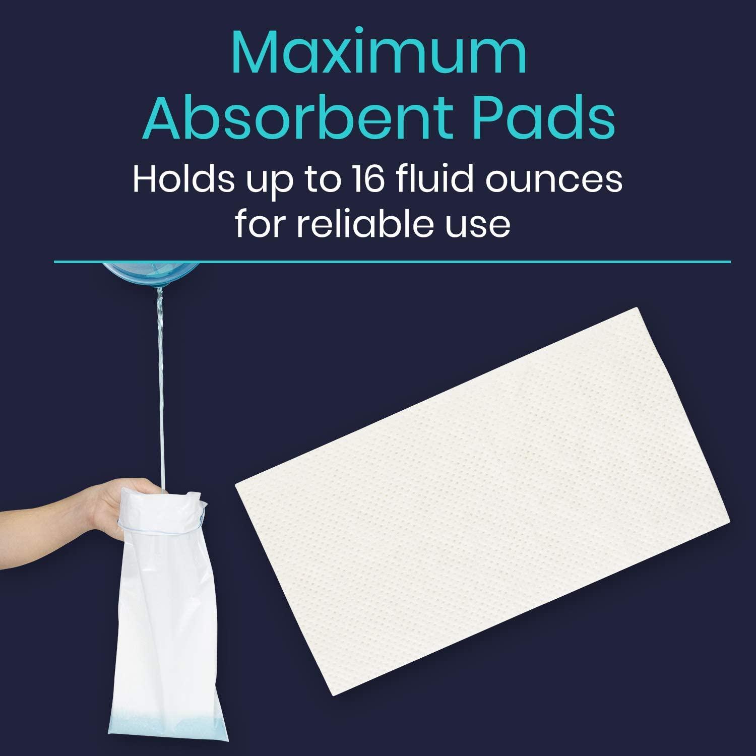 Vive Disposable Urinal Bags (20 Count) - Incontinence Pee Bladder for ...