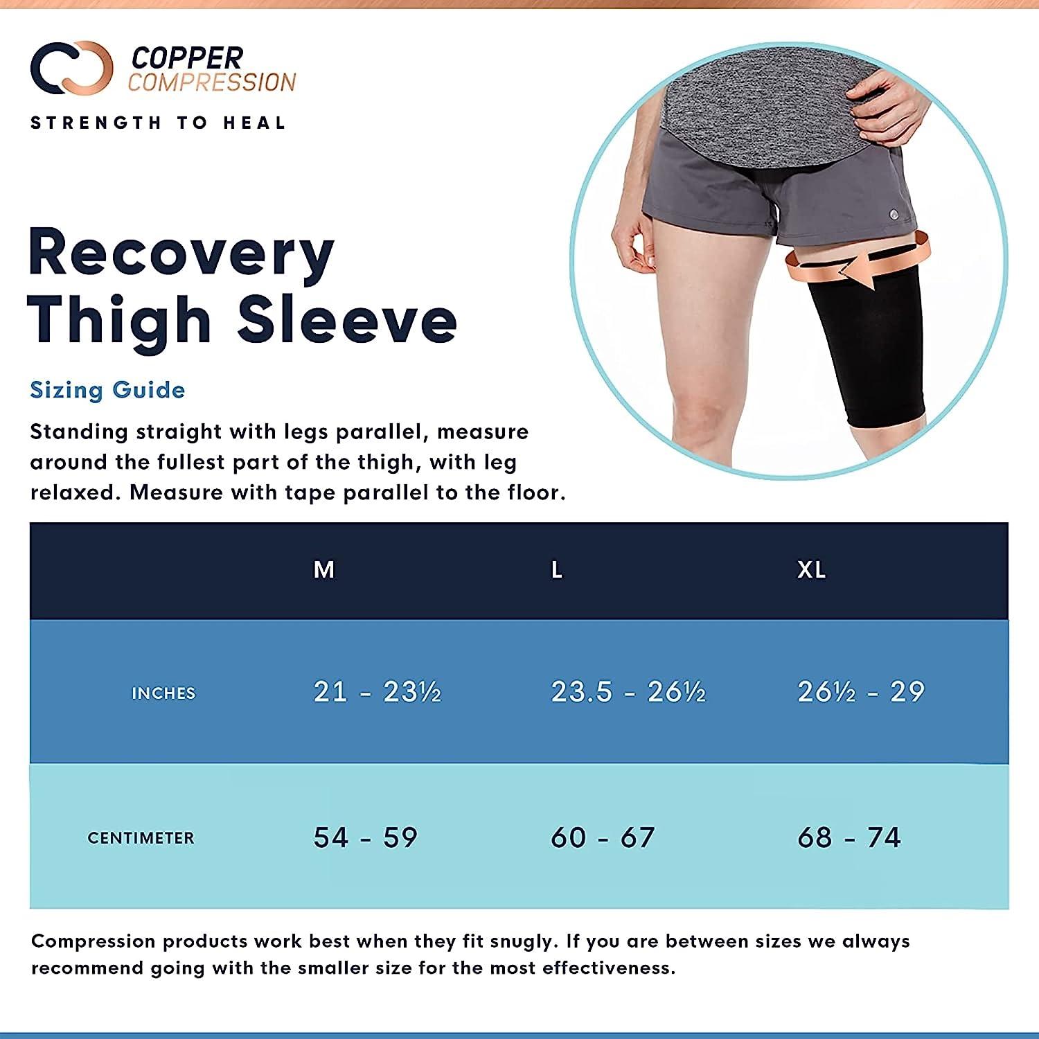 Copper Compression Hamstring Support Sleeve - XL X-Large - Anti-Slip ...