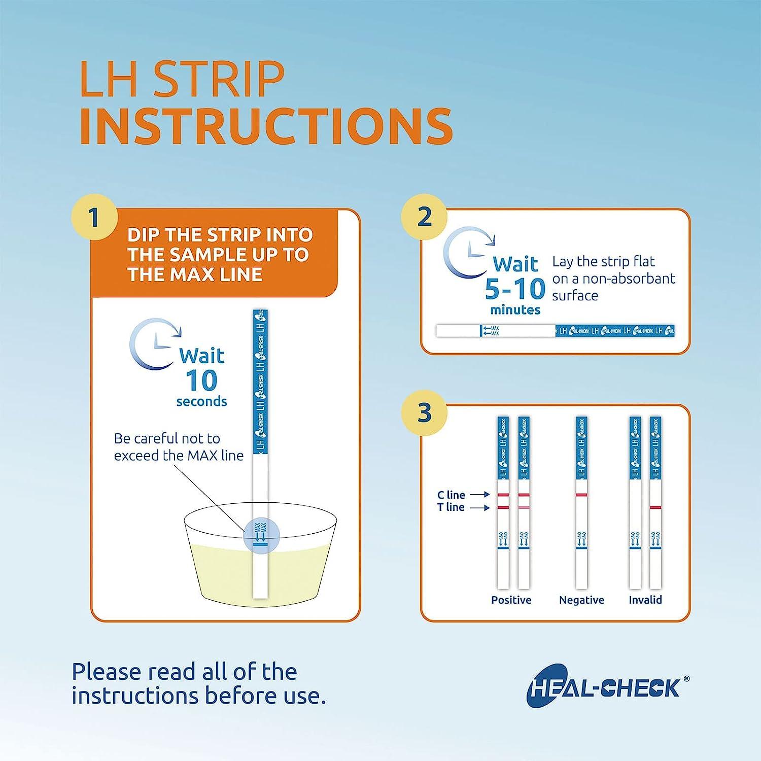 HEAL-CHECK Ovulation Test Strips Kit (25-Pack) with Free Collection ...