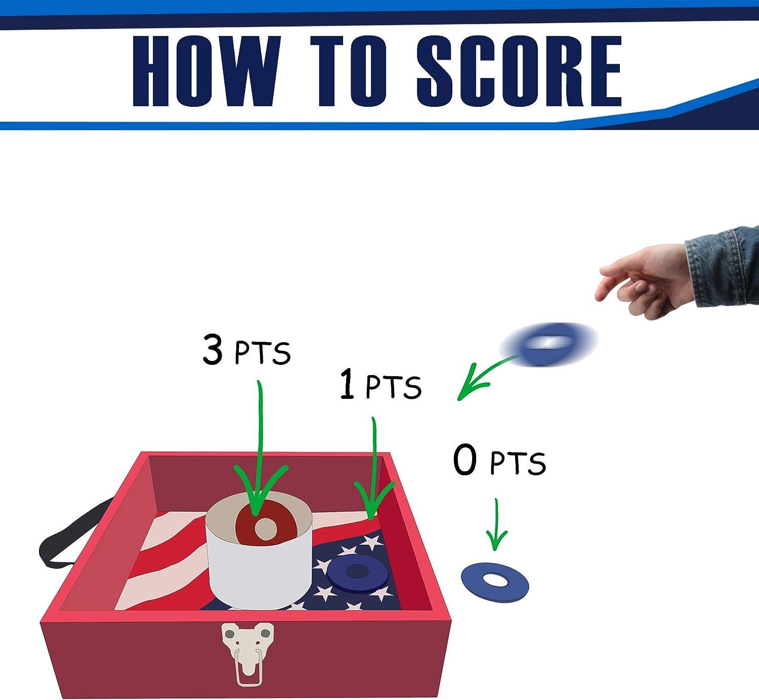 Flag Series Wooden Washer Toss Game Set - Portable Outdoor Lawn Game ...