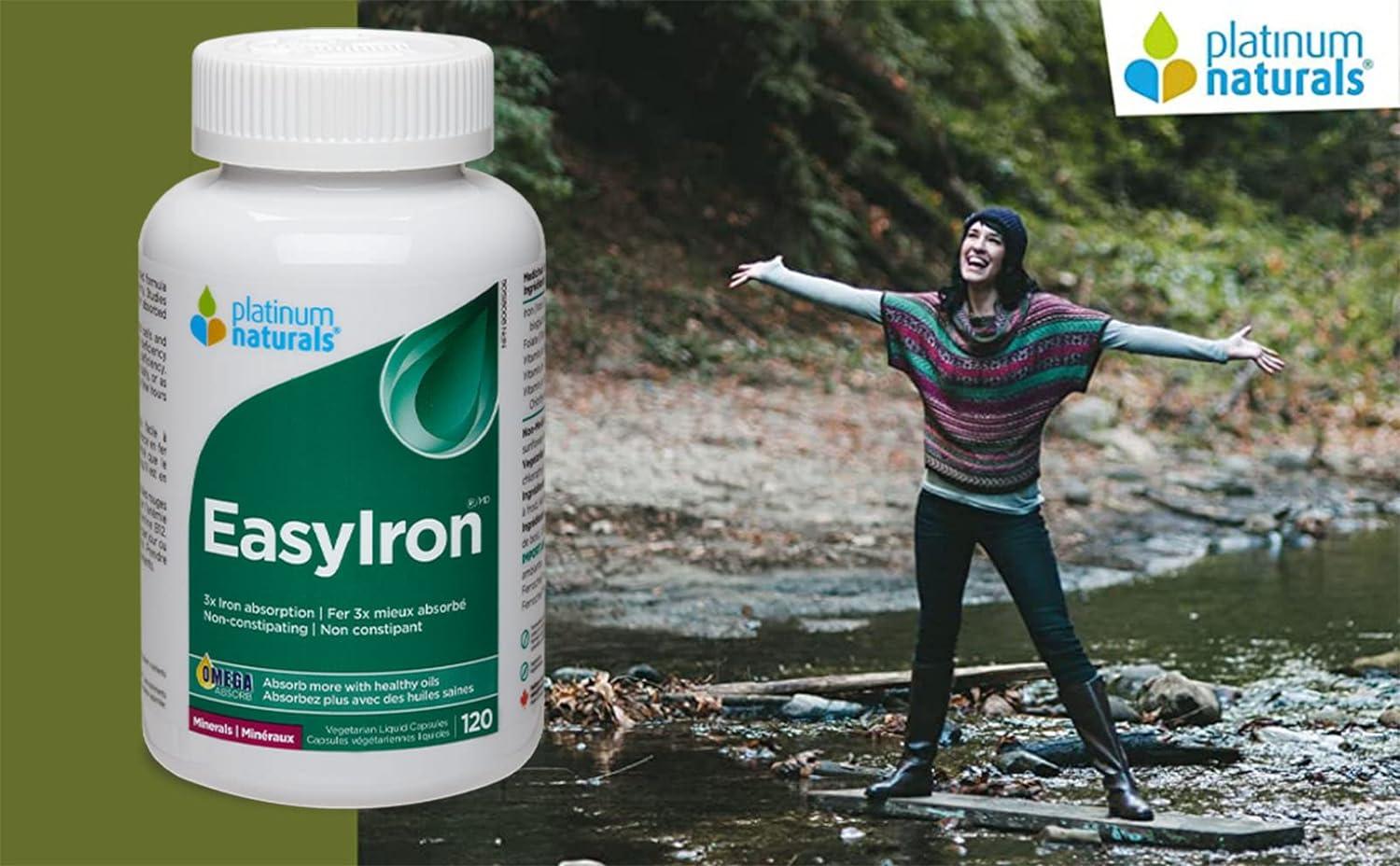 Platinum Naturals Easy Iron 120 CT - Fast Absorption Iron Supplement ...