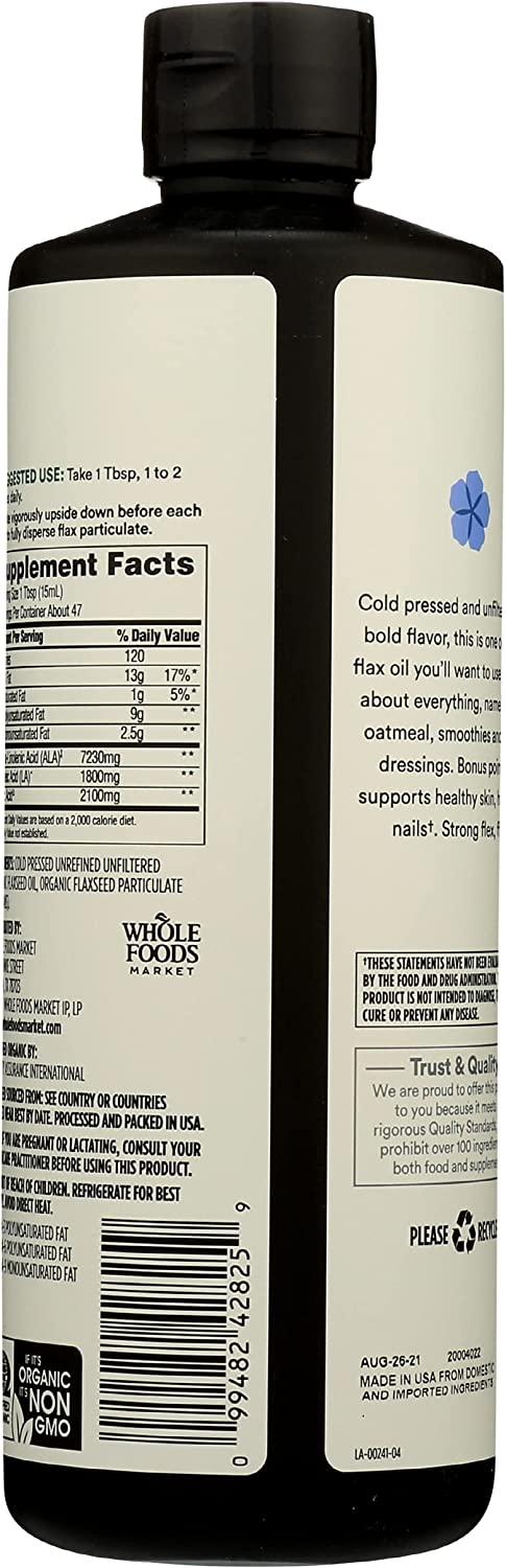 365 by Whole Foods Market Organic Flax Oil Unfiltered High Lignan - 24 ...