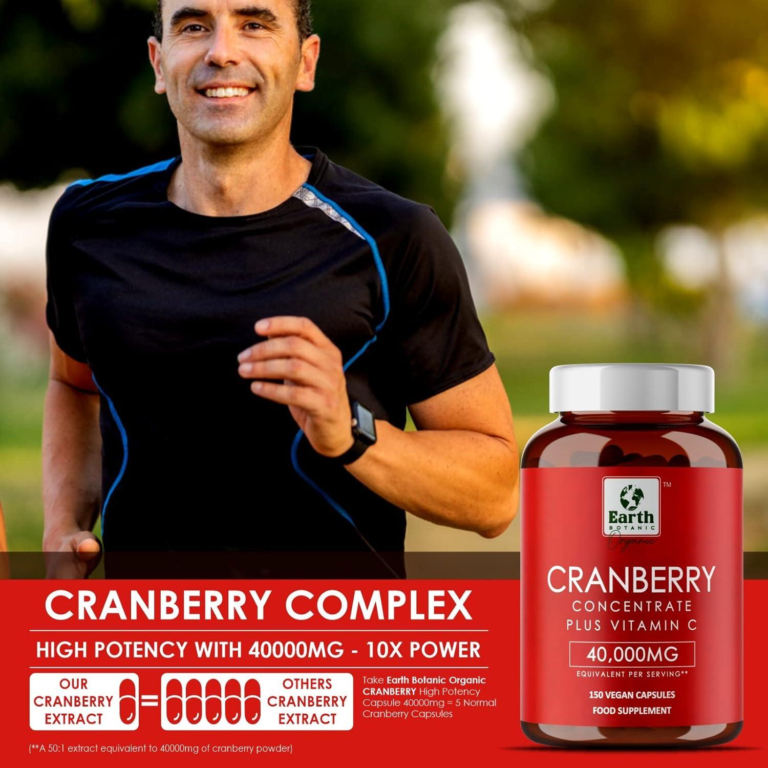 Earth BOTANIC Organic Cranberry Capsules 40,000mg | High Strength 150 ...