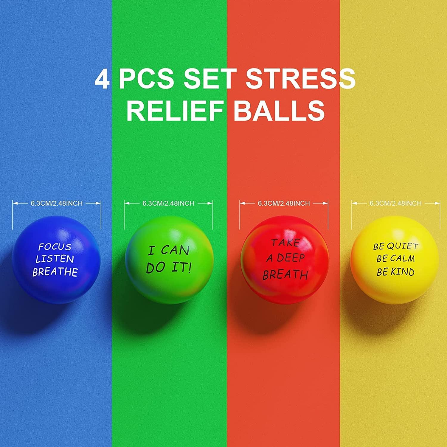 ALMAH Motivational Stress Balls for Kids and Adults (4 Pack) Stress ...