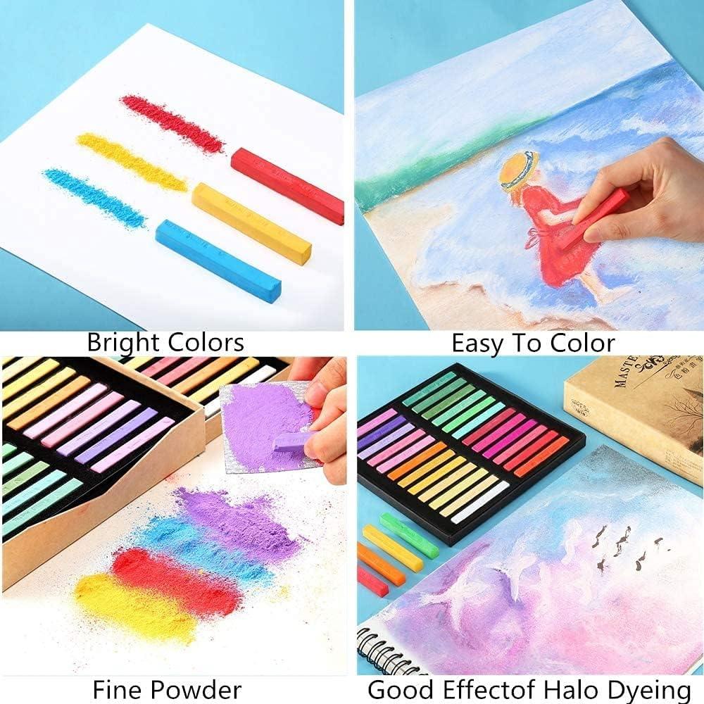 Non-Toxic Square Soft Pastels Set - 12 Colors | Artist Chalk Pastel ...