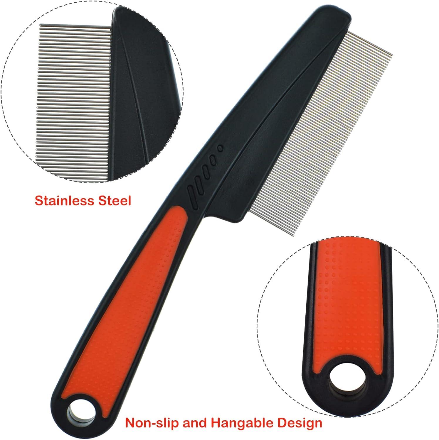 Flea Comb for Dog Cat Flea Lice Tear Stain Remover Pet Combs Fine Tooth ...