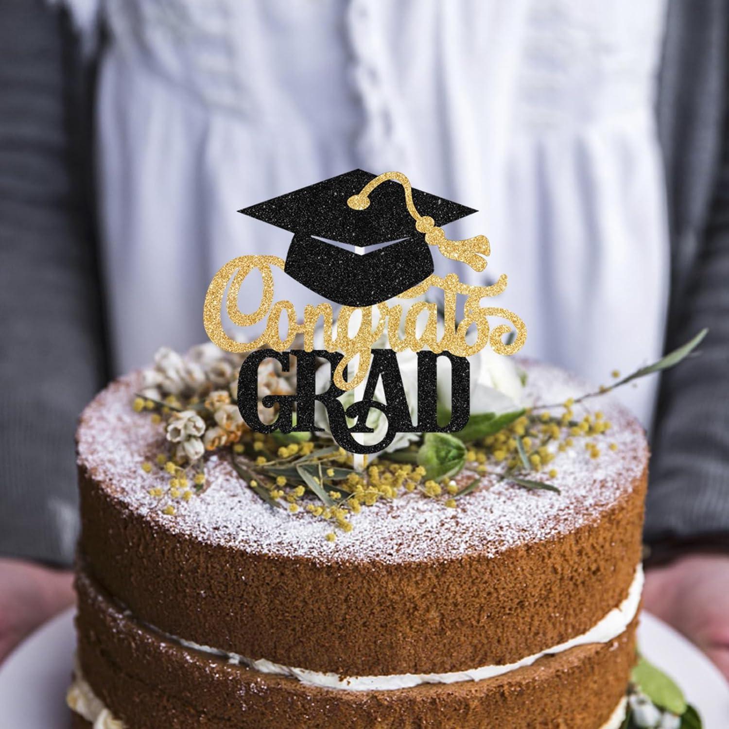 3Pcs Congrats Grad Graduation Cake Topper 2024 Class of 2024 Cake ...