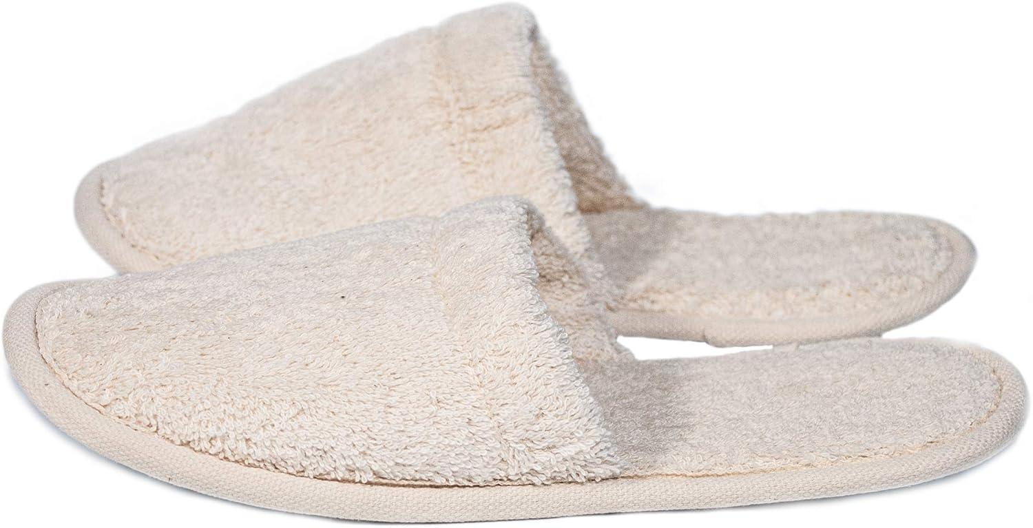 Buy Eco Bath London Natural Terry Cloth Slippers XL (10-11) Cream ...