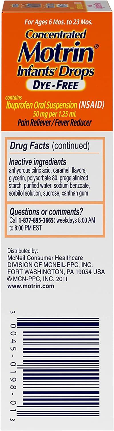 Infants' Motrin Concentrated Liquid Medicine Drops with Ibuprofen Berry ...