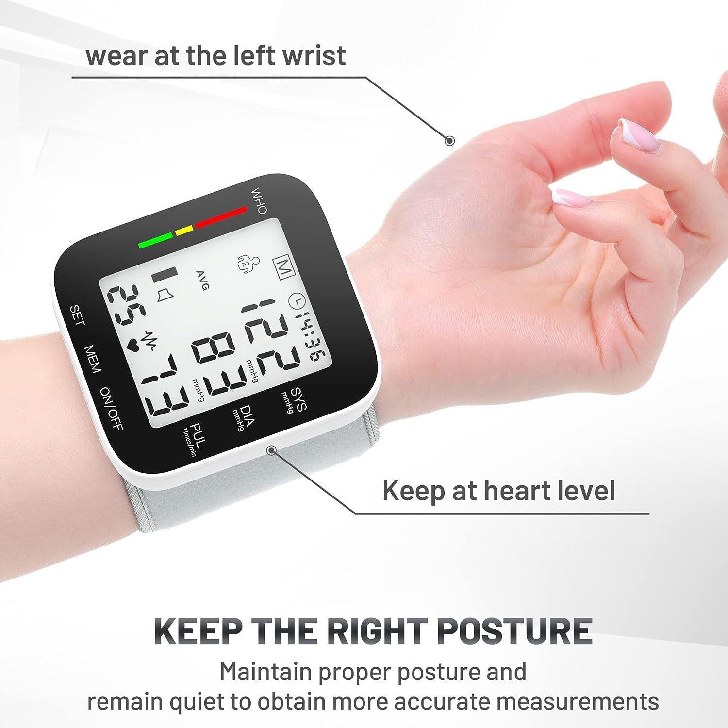 Automatic Blood Pressure Monitor - Large LCD Display, Adjustable Wrist ...