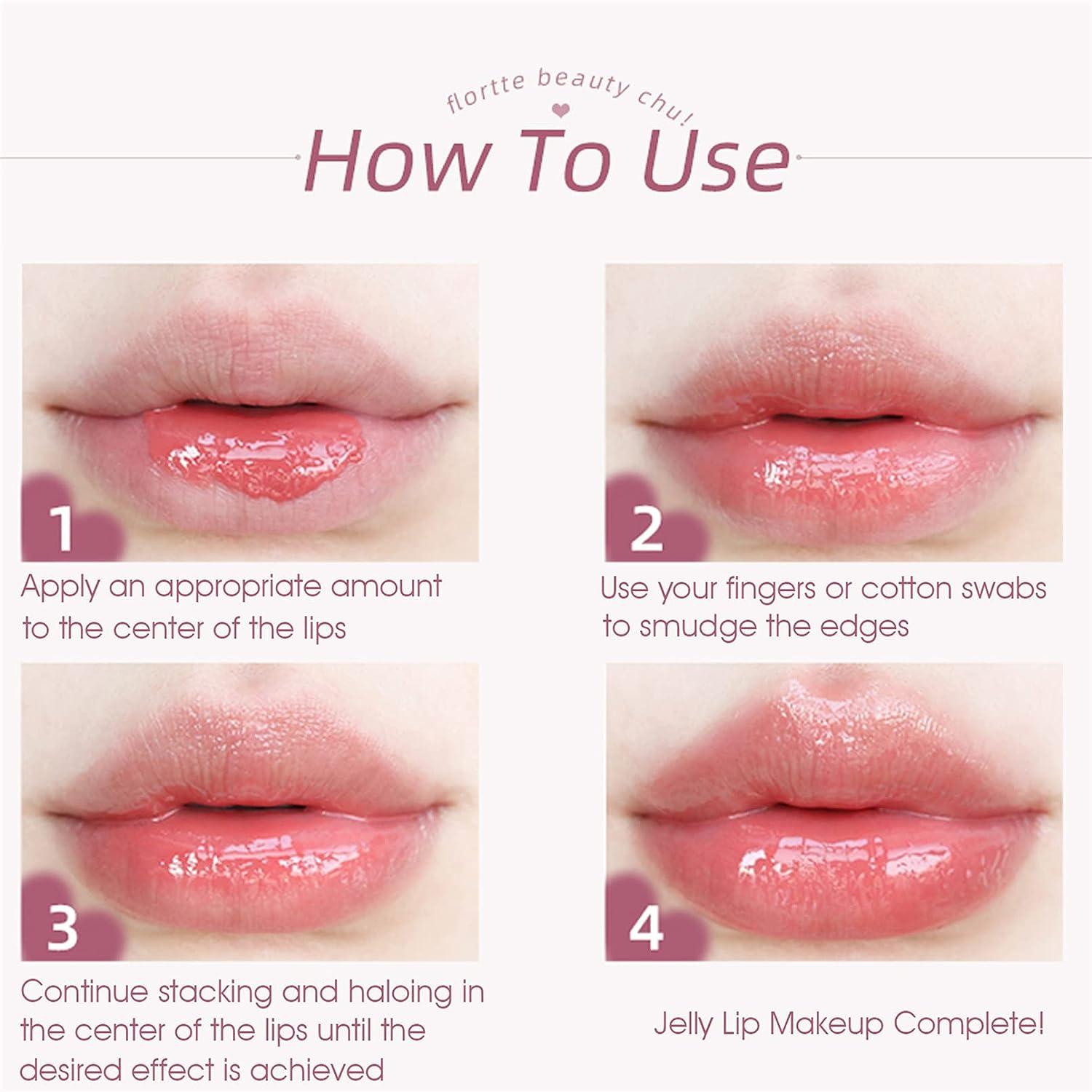 Flortte Jelly Lipstick | Moisturizing Lip Glaze | Heart Shape ...