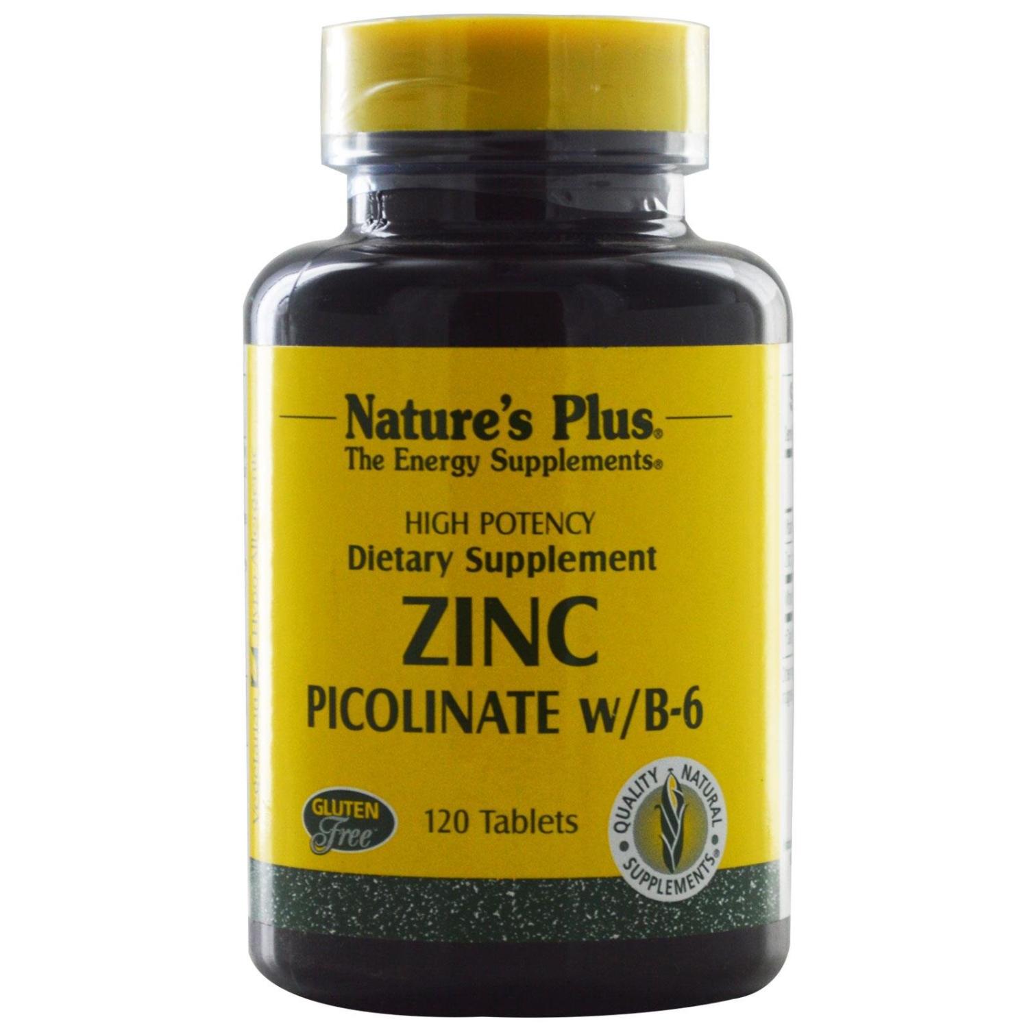Natureâ€™s Plus Zinc Picolinate with B-6 - 120 Tablets for Immune ...