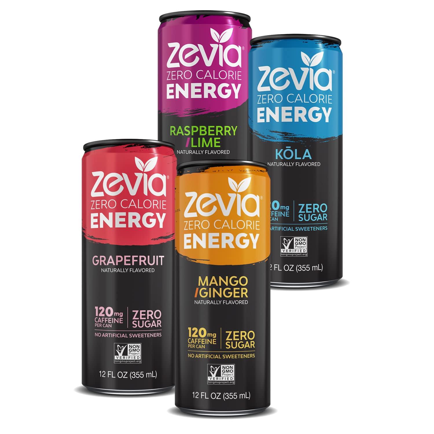 Zevia Zero Calorie Energy Drink Variety Pack - 12oz Cans (Pack of 12 ... Zevia Zero Calorie Energy Drink Variety Pack - 12oz Cans (Pack of 12 ...