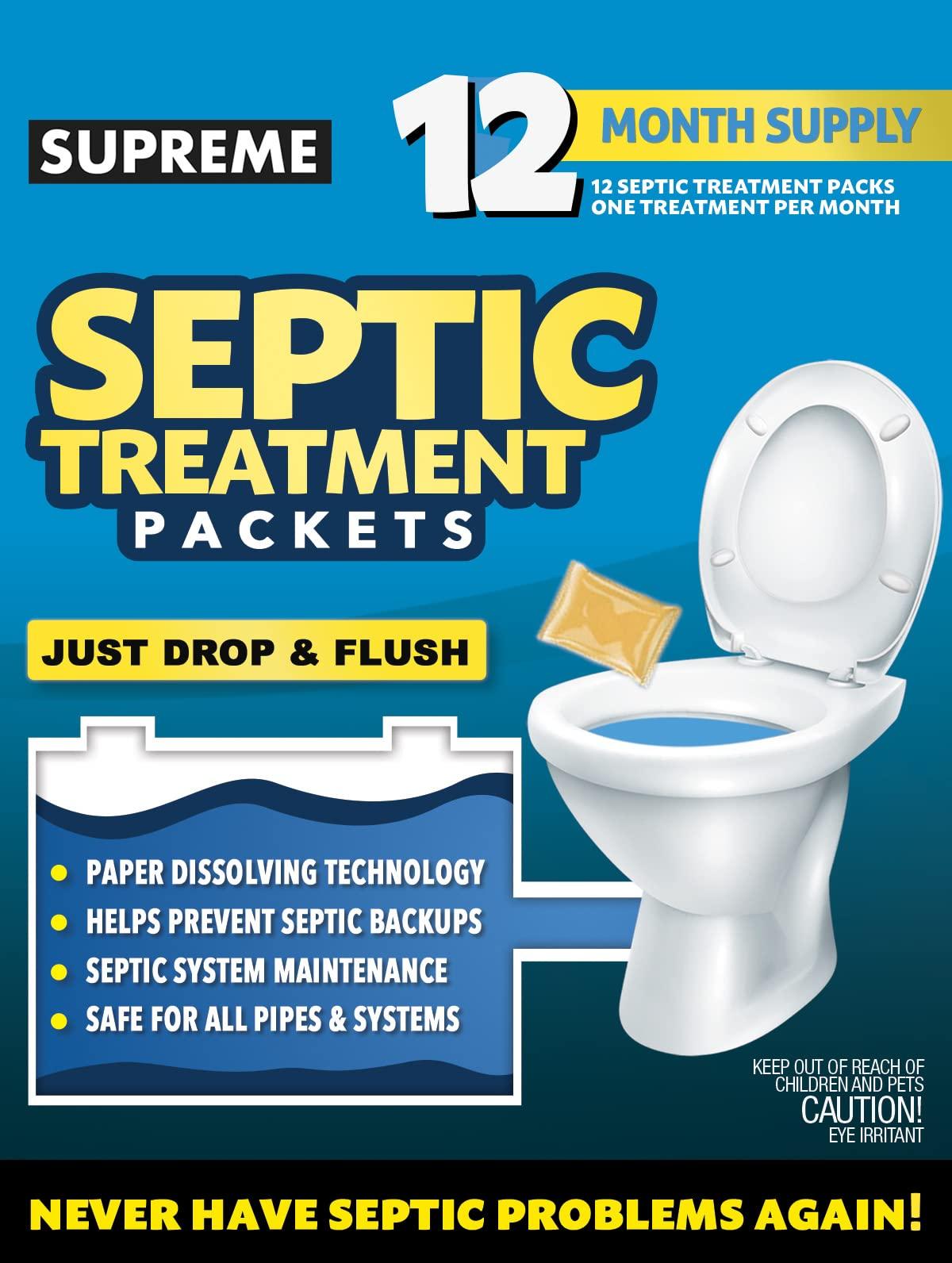 12-Month Supply of Dissolvable Septic Tank Treatment Packets | Monthly ...