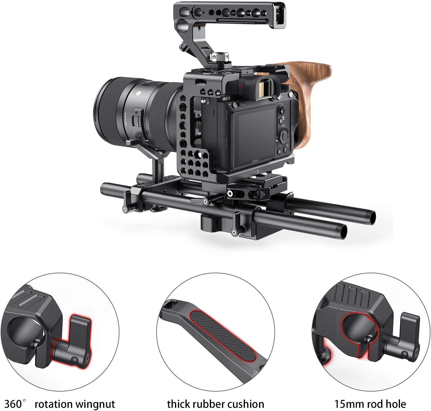 SmallRig 15mm Long Lens Support Bracket | Height Adjustable for DSLR ...