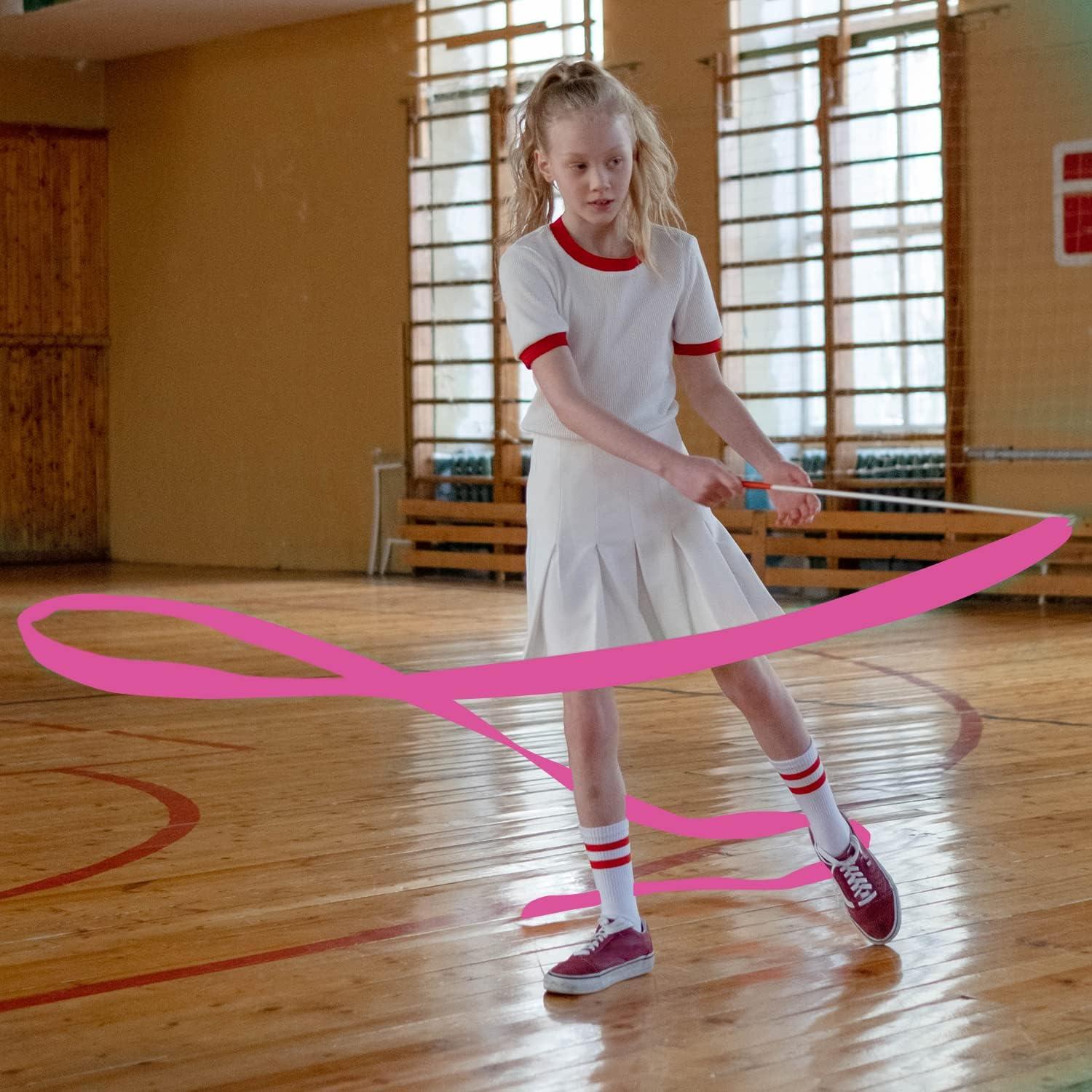 KINBOM Dance Ribbons Set - 2m Gymnastics Streamers for Kids with Ribbon ...