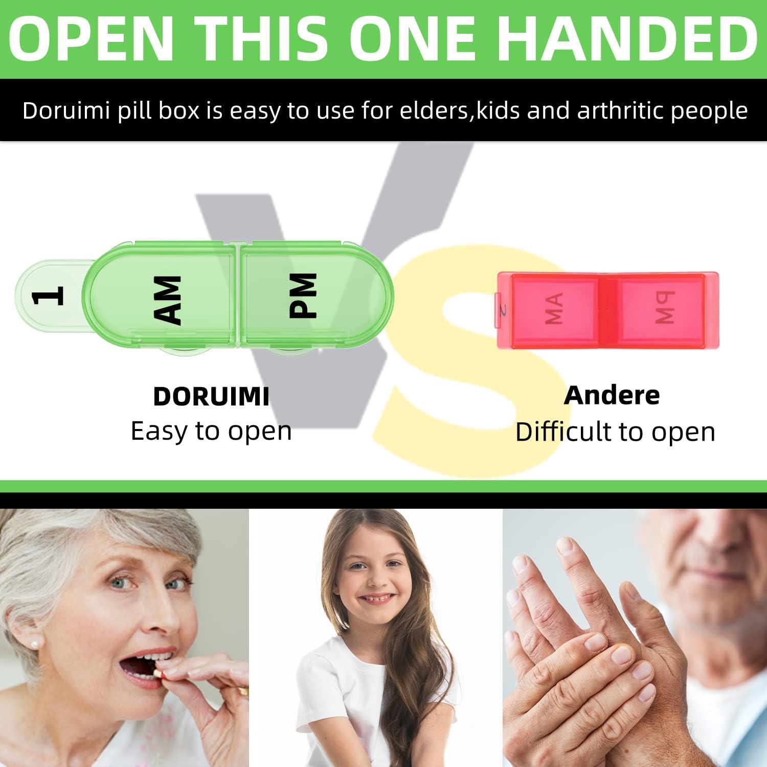 Monthly Pill Box Organizer for AM PM Medication with 32 Compartments ...