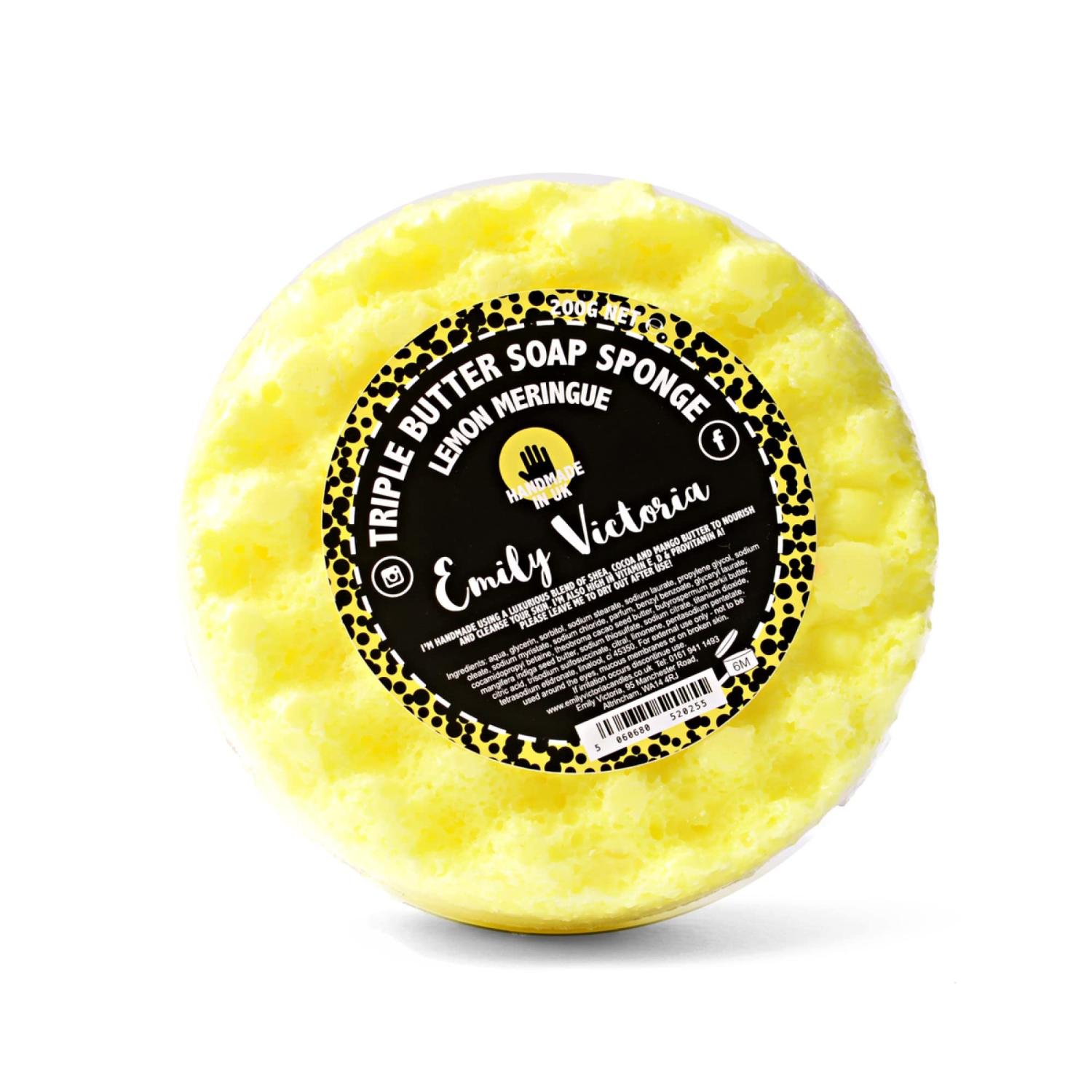 Emily Victoria Soap Sponge - 3 Butters Lemon Meringue Citrus Fragrance ...